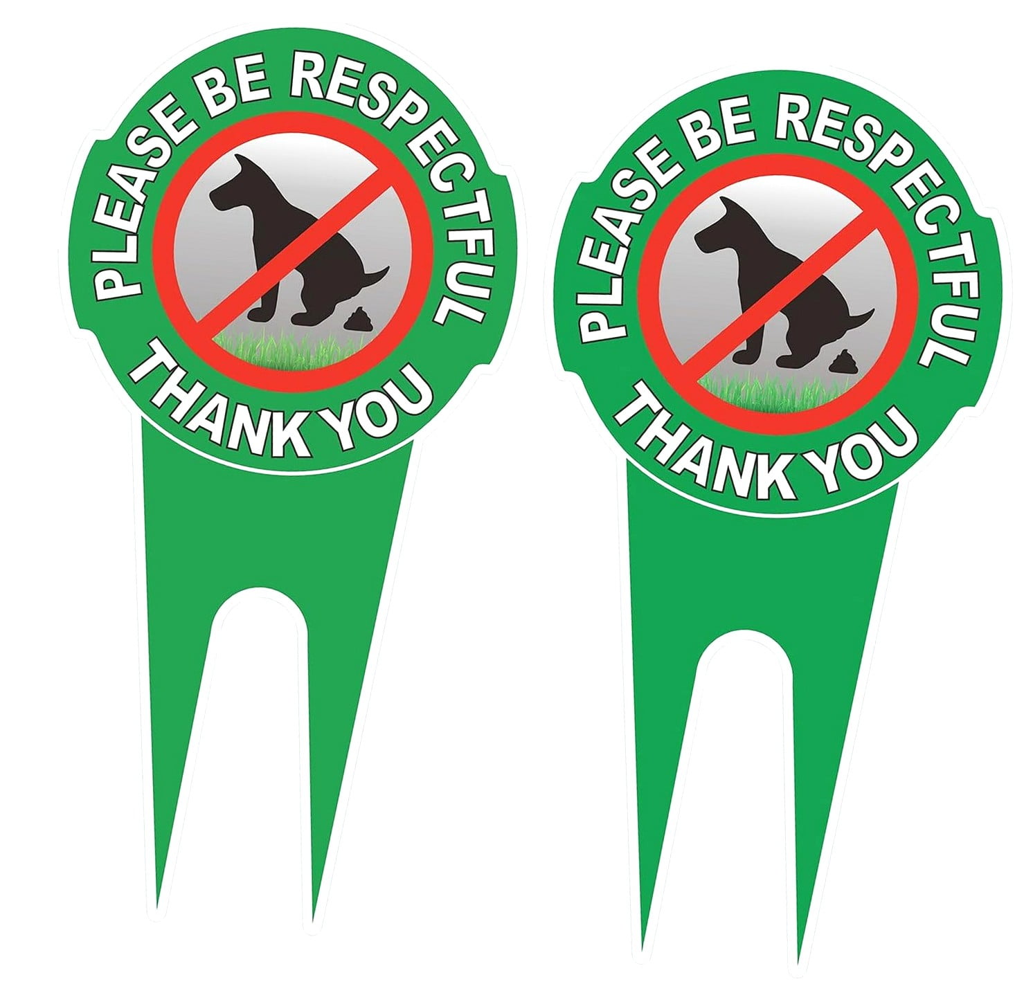 Highcool 2 Pack No Poop Sign With Stake 12" 6", Double Sided No Pooping ...
