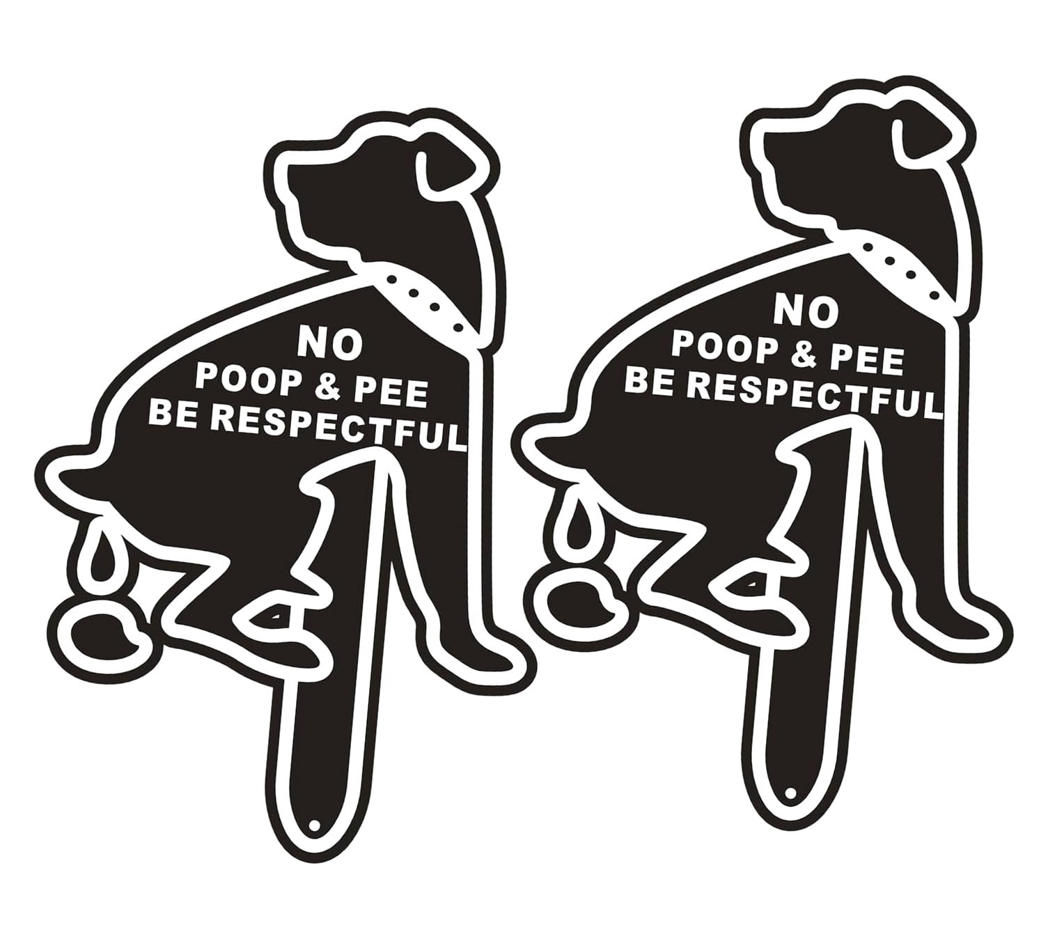 Highcool 2 Pack No Poop Signs for Yard 11"x8.3" Aluminum Be Respectful ...