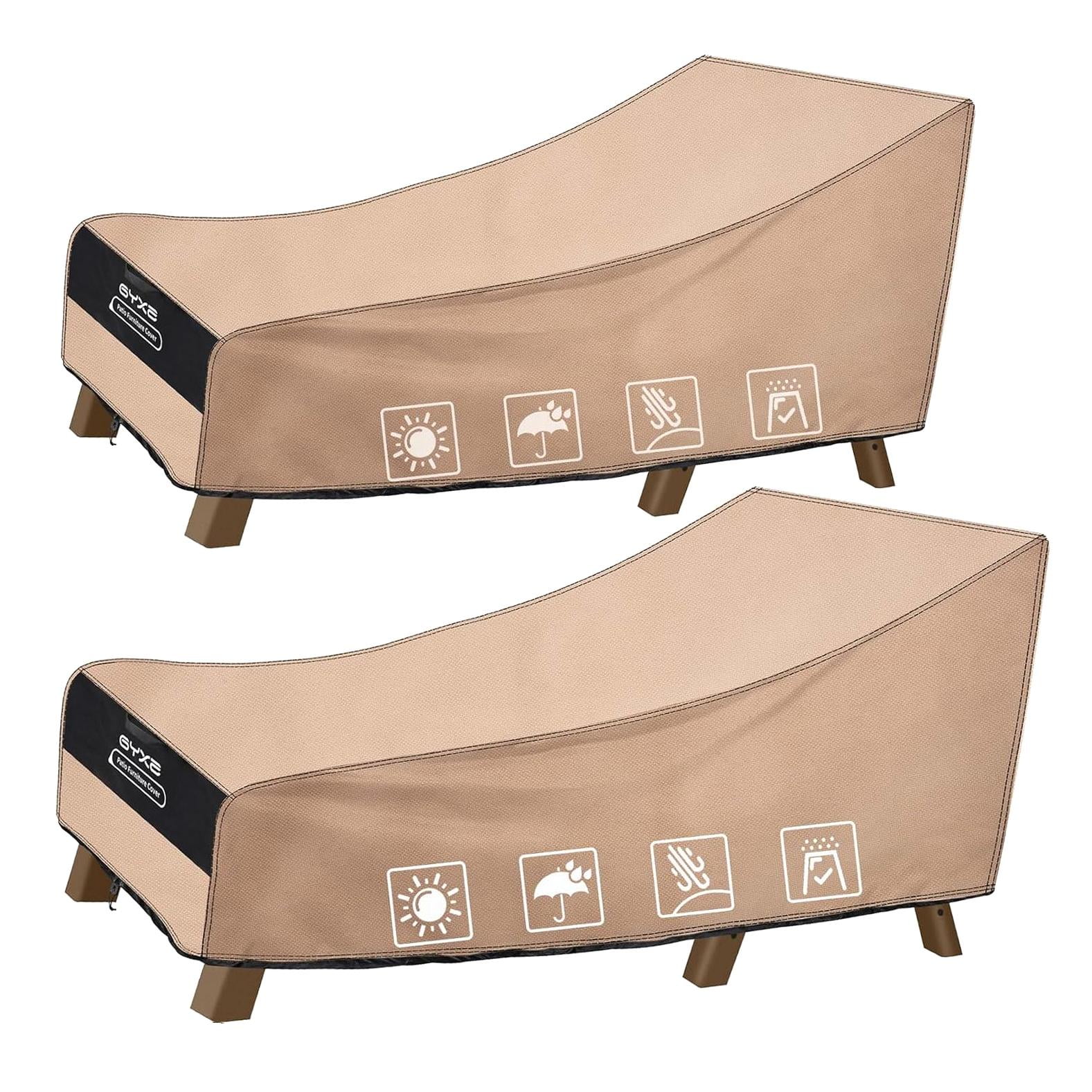 Highcool 2 Pack Outdoor Pool Lounge Chair Cover-Outdoor Chaise Lounge ...