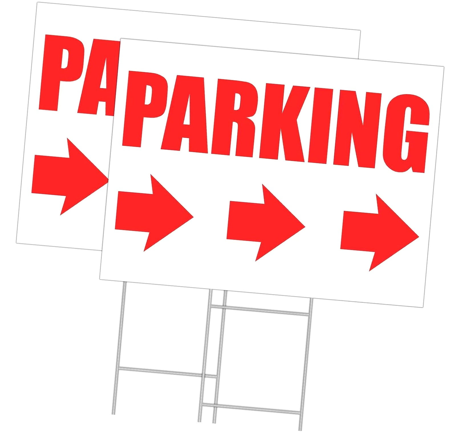 Highcool 2 Pack Parking Sign with Metal Stake, with Right Directional ...