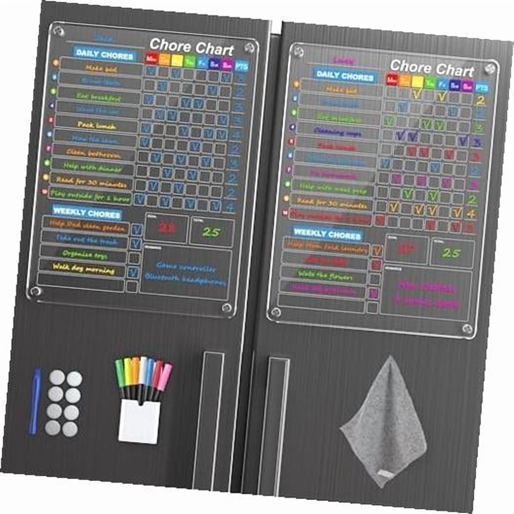 Highcool 2 Pack Transparent Acrylic Magnetic Fridge Calendar, Weekly ...