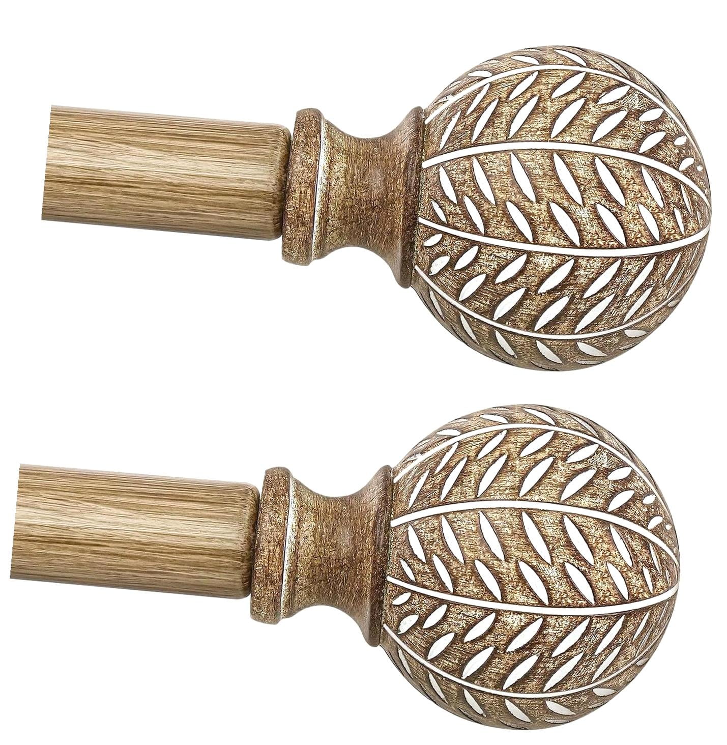 Highcool 2-Pack Wooden Drapery Rods for 48 to 84 Inch , 1" Diameter ...