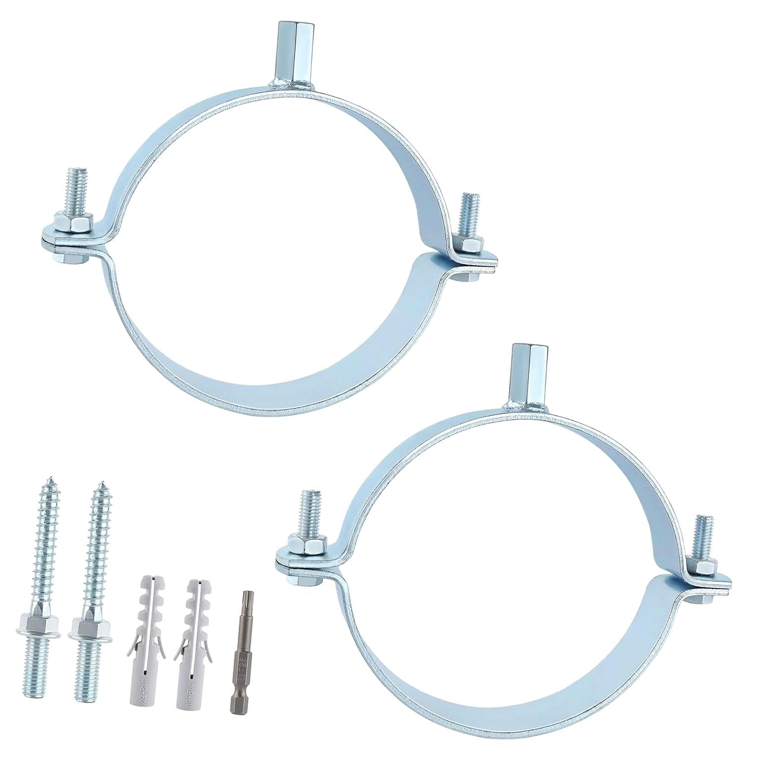 Highcool 2 Pcs 6 Inch Pipe Hangers, Galvanized Split Pipe Supports, PVC ...