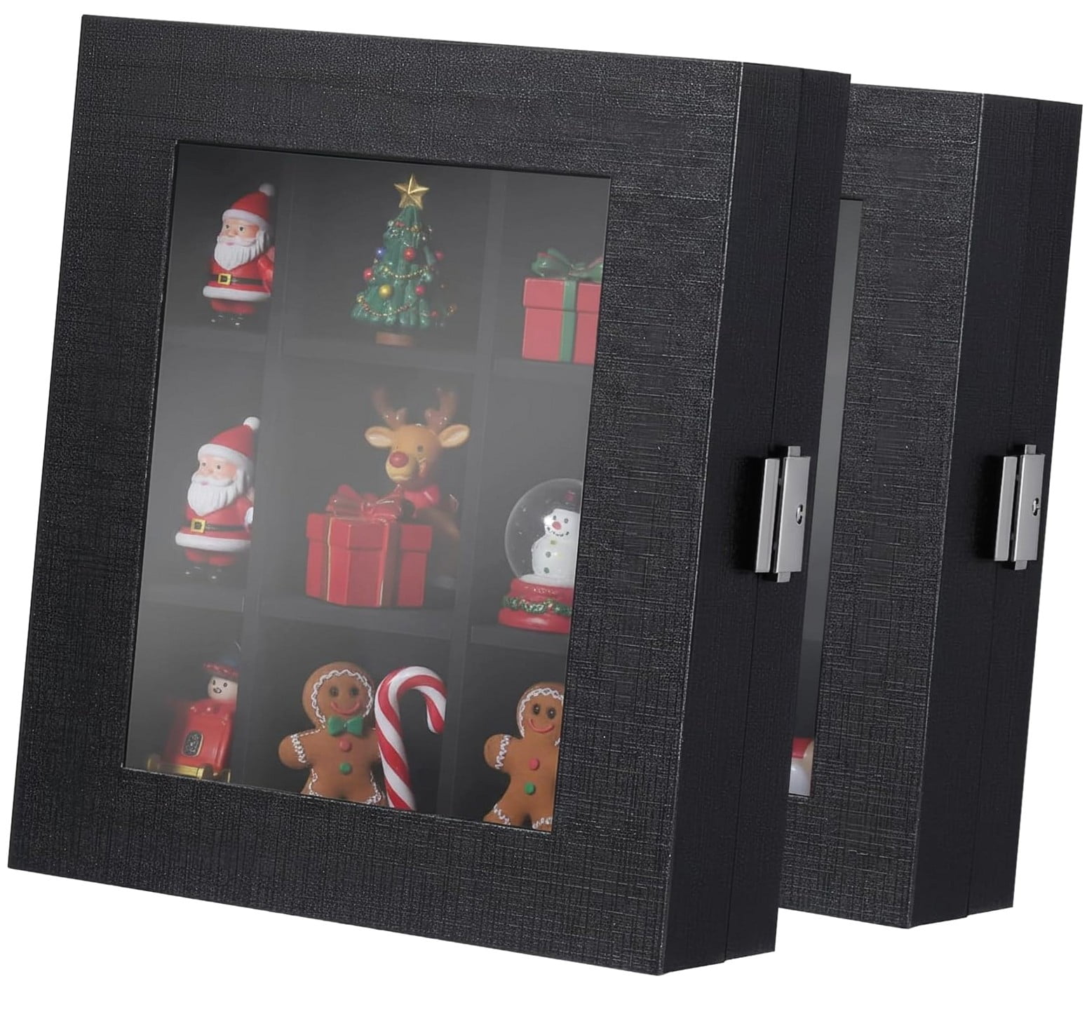 Highcool 2 Pcs Christmas Display Case for Collectable Minis Clear ...