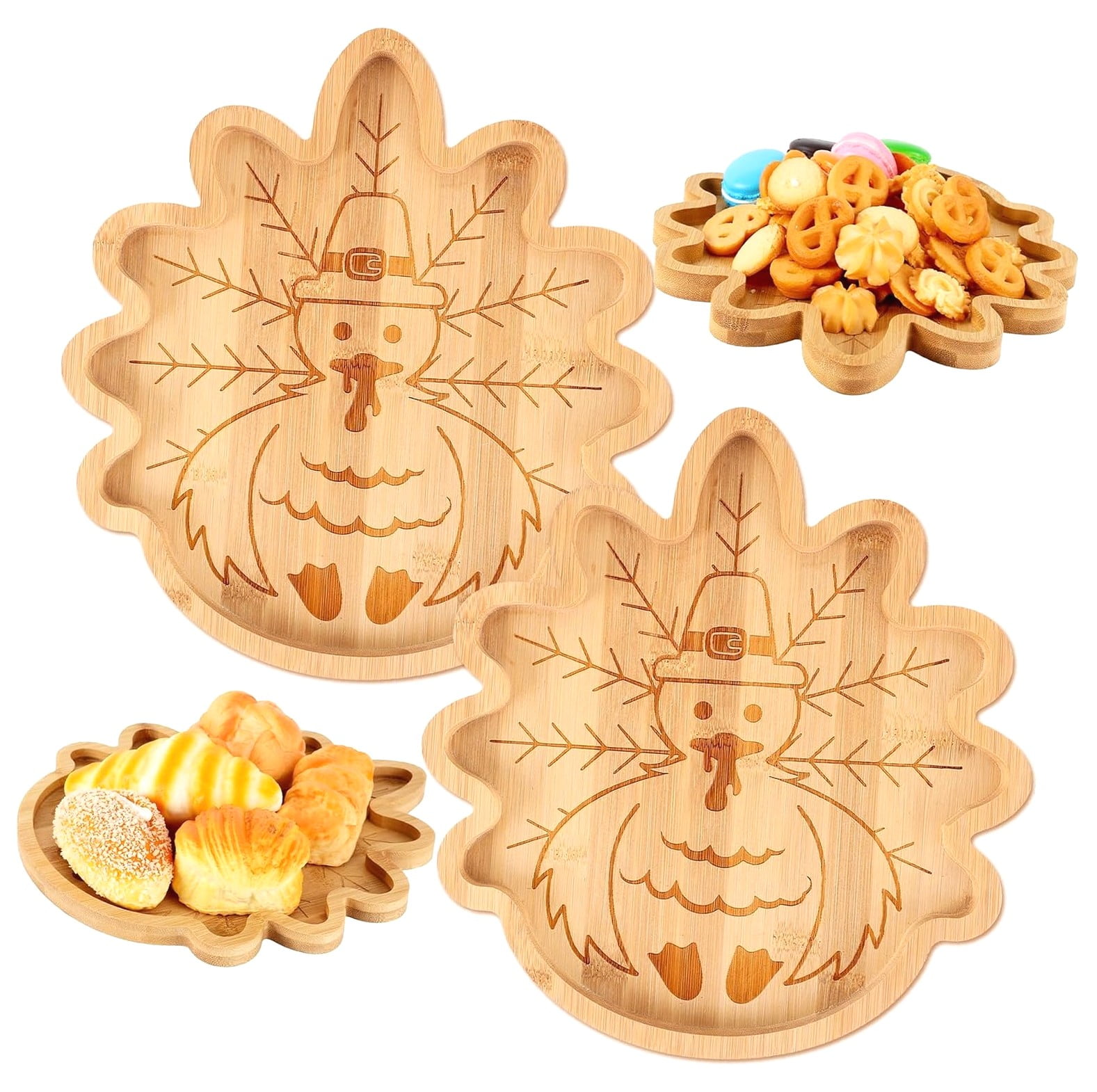 Highcool 2 Pcs Thanksgiving Turkey Charcuterie Platter, Cheese Tray ...