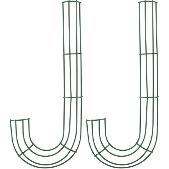 Highcool 2 Pcs Wire Wreath Frame, 12 Inch J Shaped Metal Wreath Form ...