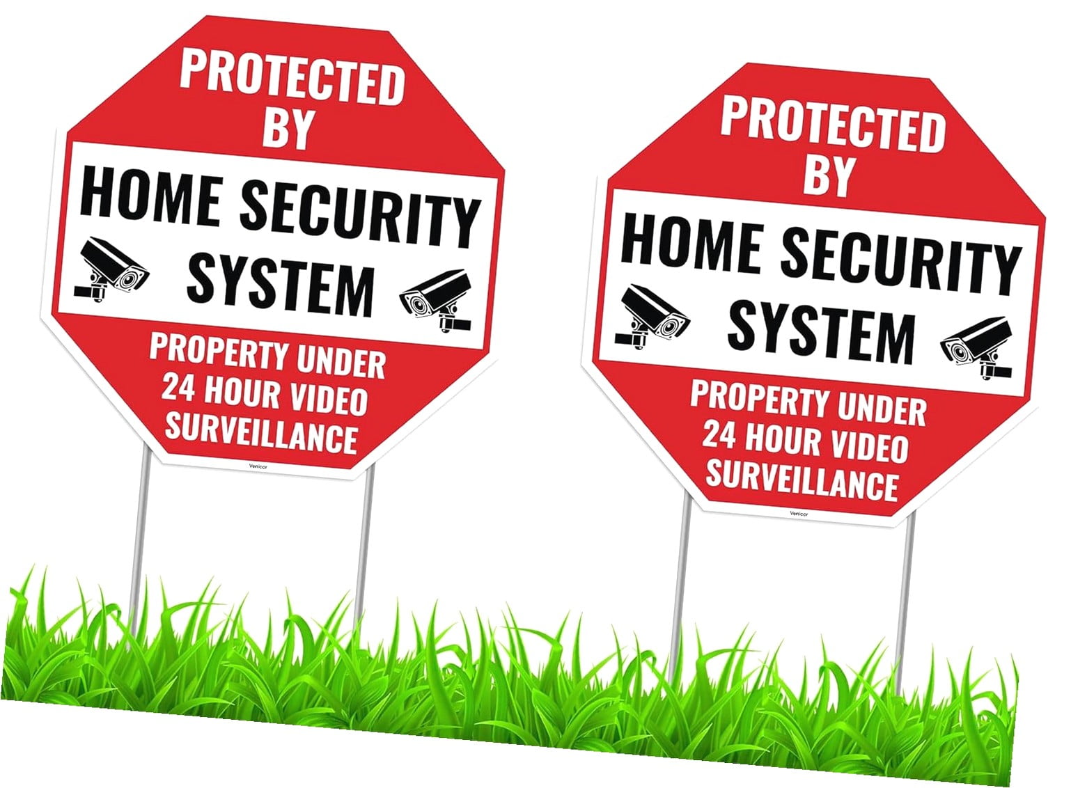 Highcool 2-Piece 24 Signs with Stakes, 13"x13" Corrugated Plastic ...