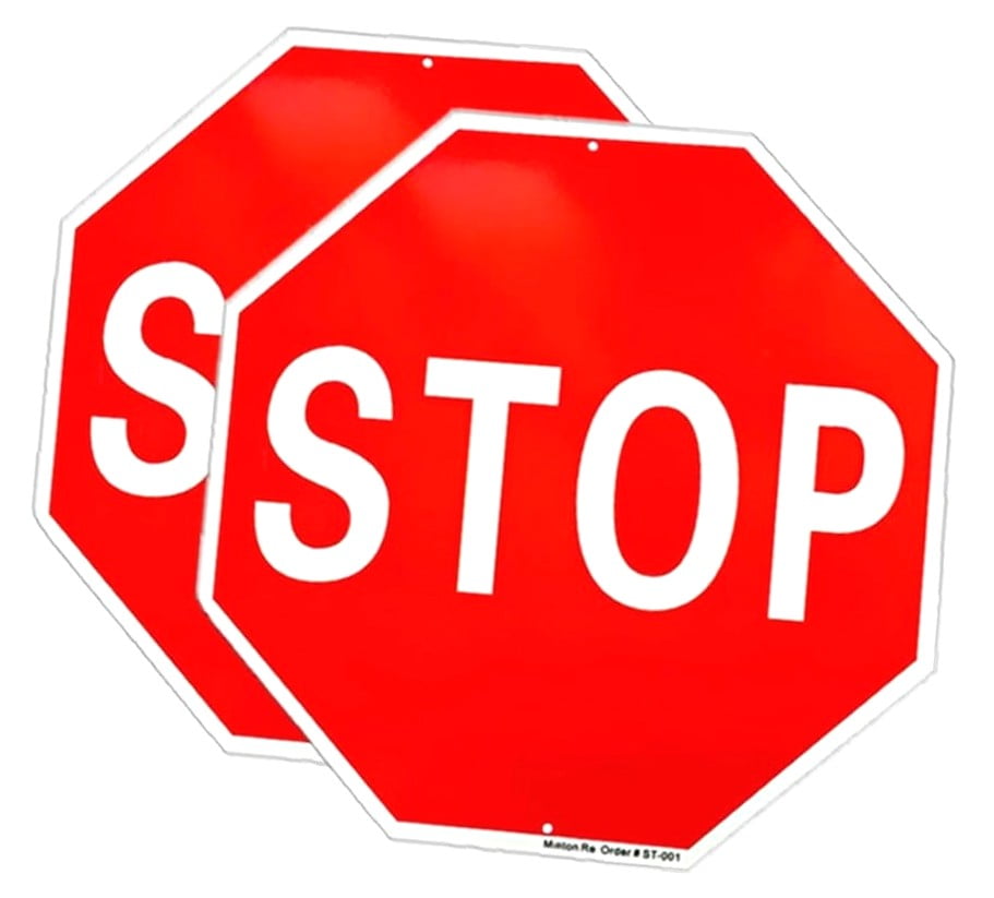 Highcool 2-Piece Stop Sign Set, Road Street Indicators, 18-Inch ...