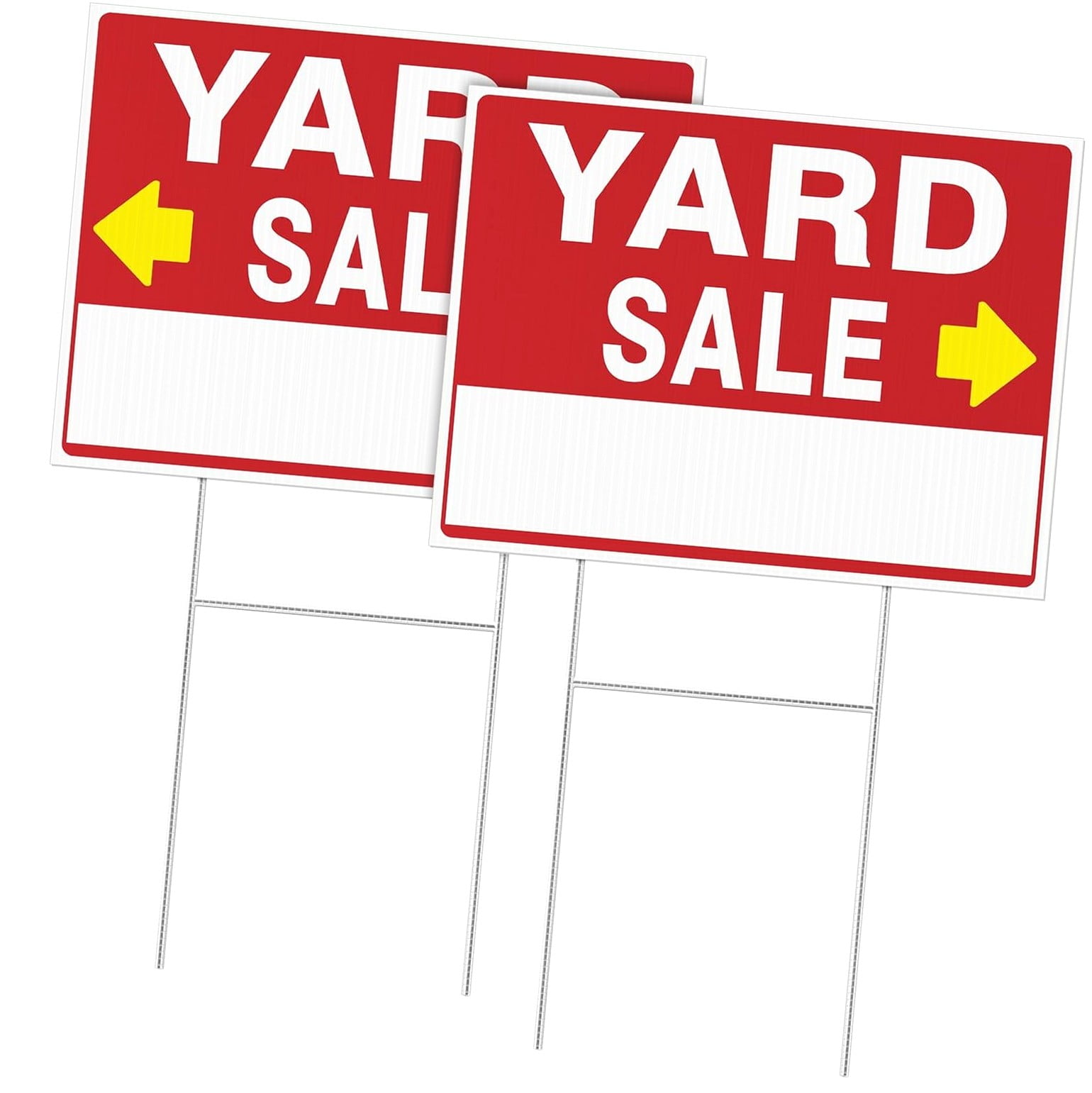 Highcool 2-Piece Yard Sign Set, Double-Sided with Metal Stakes, 16x12 ...