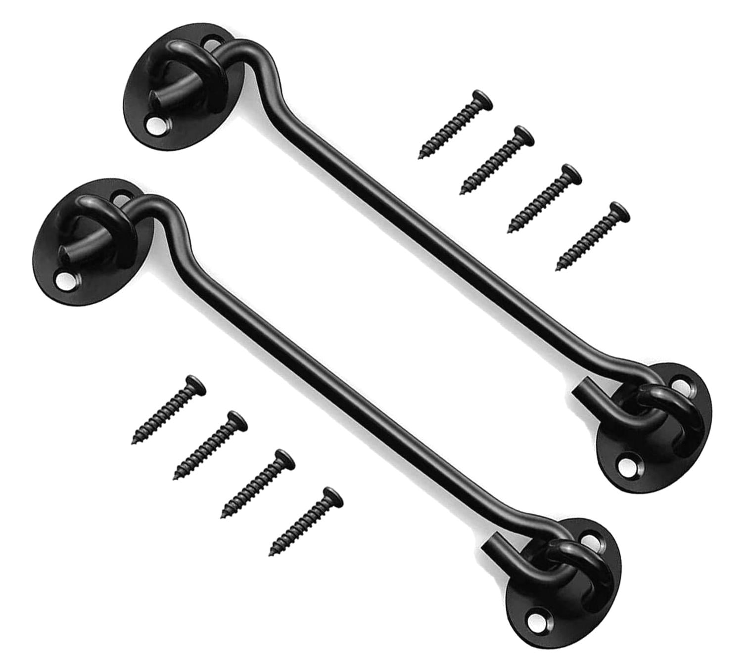 Highcool 2 Pieces 8" Privacy Hook and Eye Lock for Barn Door, Gate ...