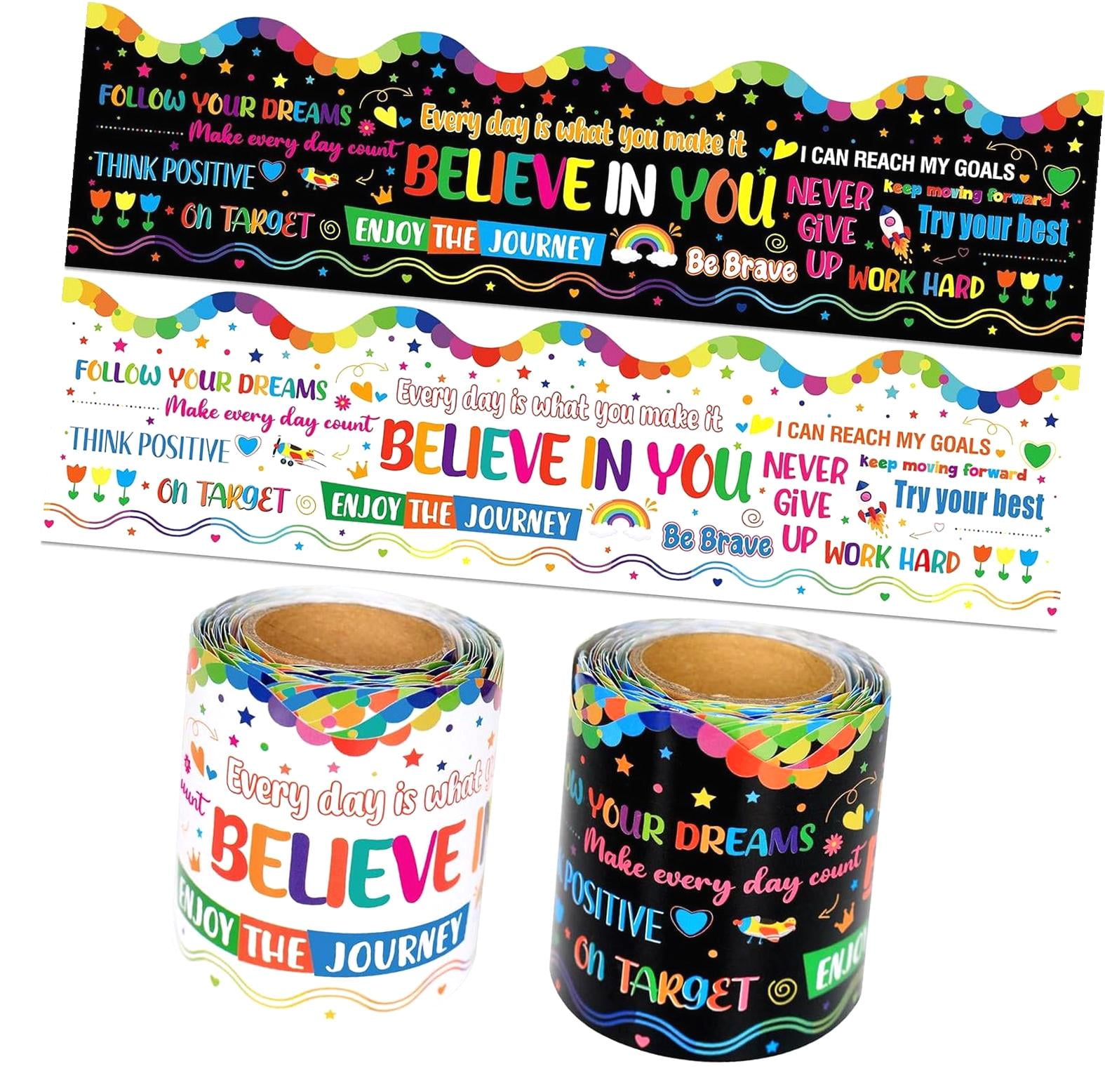 Highcool 2 Rolls Inspirational Quote Bulletin Board Borders, 65.6 Ft ...