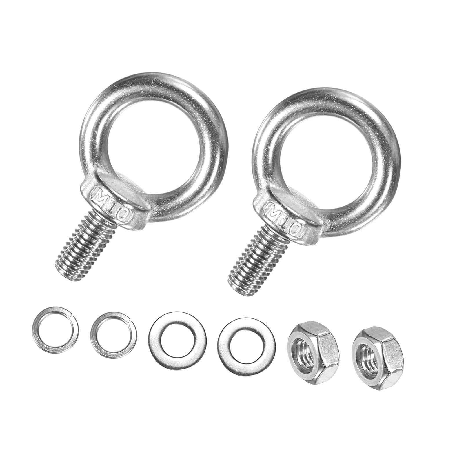 Highcool 2-Sets Eyebolt M10x20mm Shoulder with Nuts Washers Male Screw ...