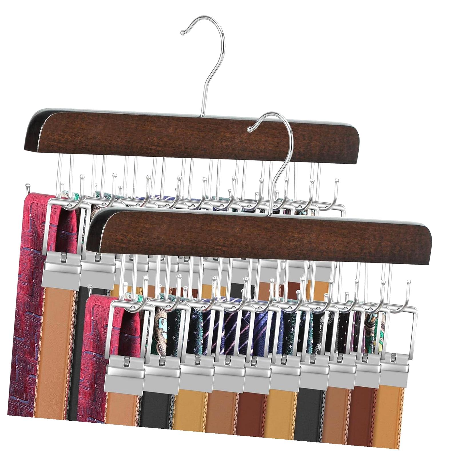 Highcool 20 Belt Tie Holder Space Efficient for Closet, Dual Function ...
