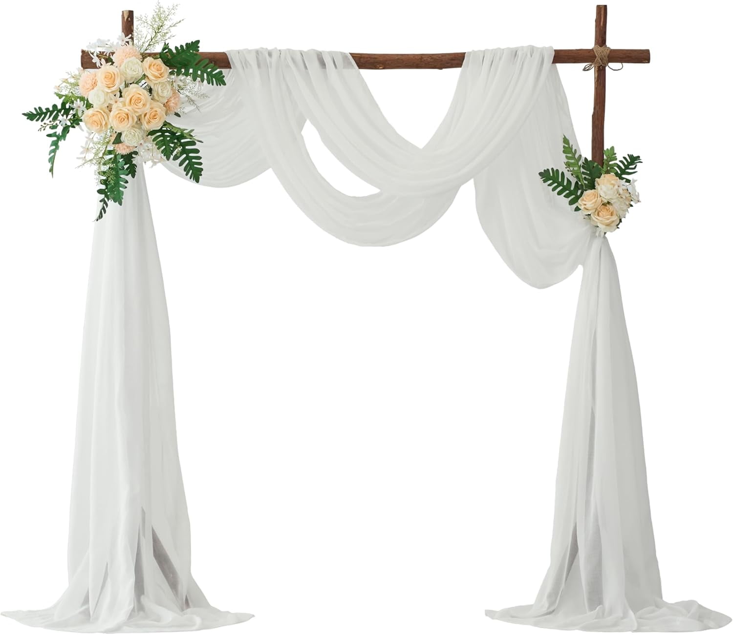 Highcool 20 Feet Gauze Wedding Arch Draping , 2 Panels Cheesecloth ...