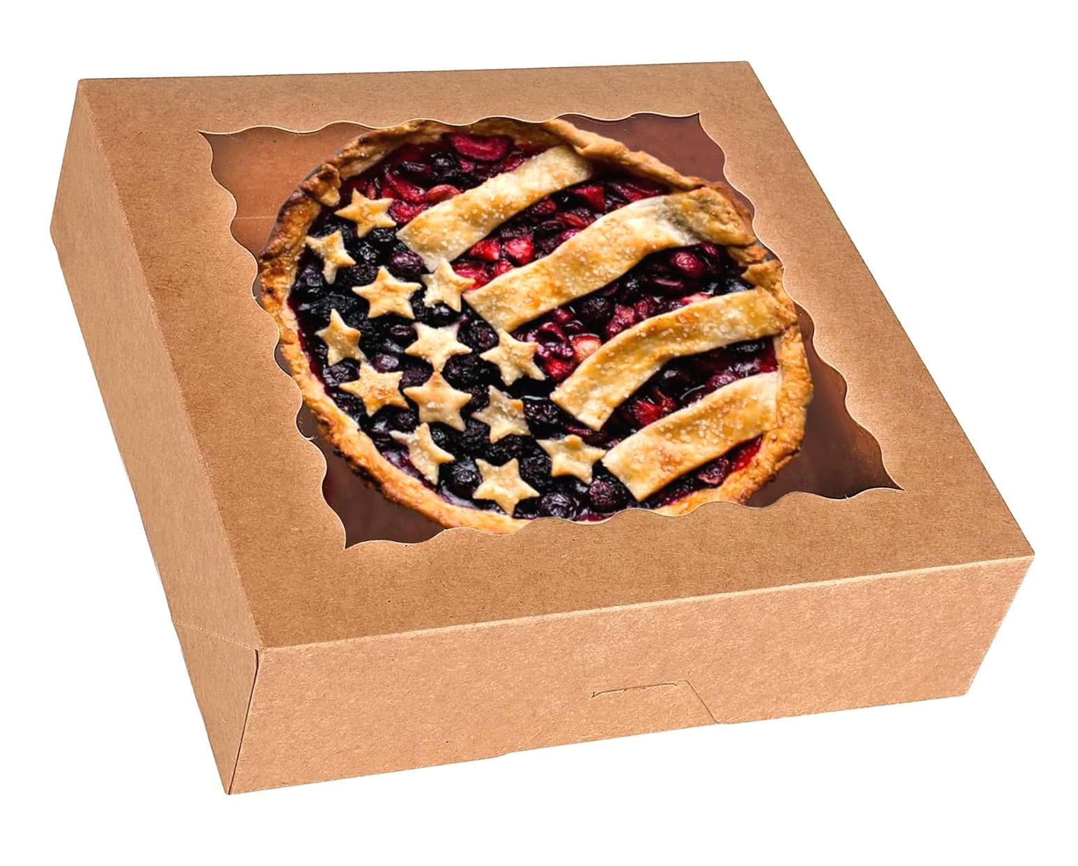 Highcool 20-Pack Pie Boxes 10" x 10" x 2.5", Bakery Boxes with Window ...