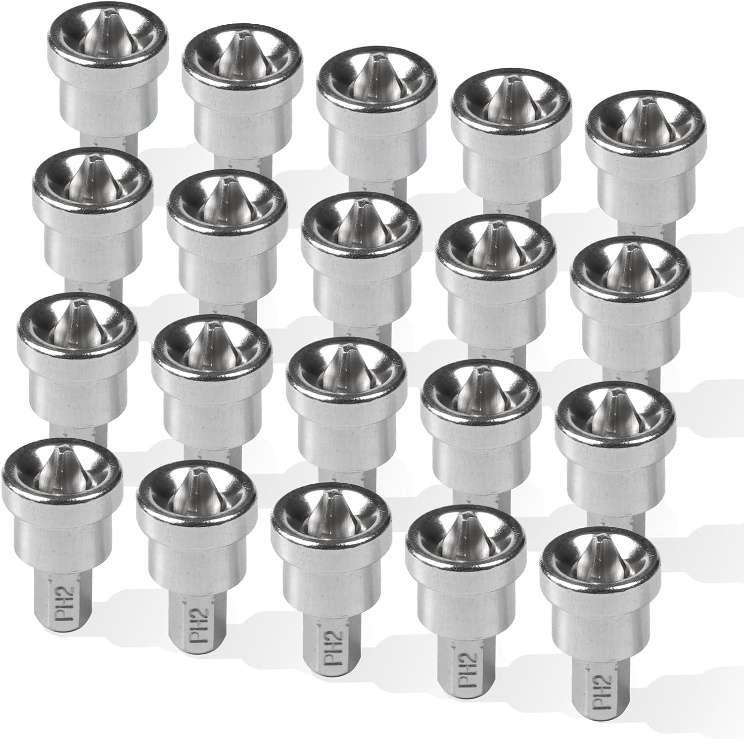 Highcool 20 Pcs 1" PH2 Screwdriver Bits Set for Plasterboard,Cr-V Steel ...
