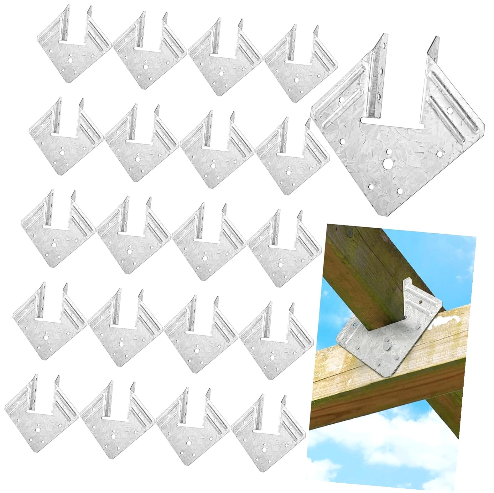 Highcool 20 Units 18-Gauge Hurricane Tie for Rafters, Hot Dip ...