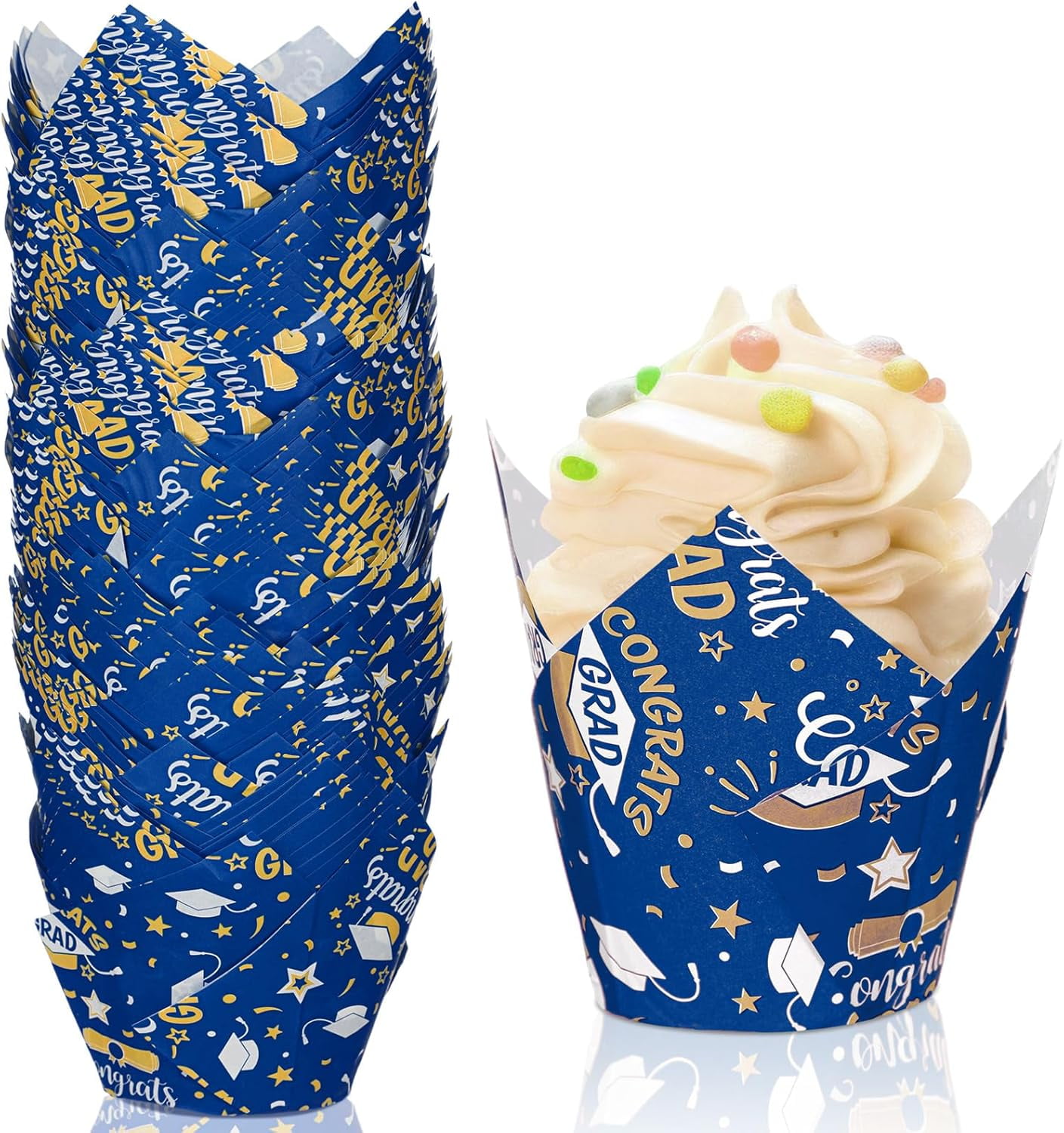Highcool 200 Pcs Graduation Cupcake Liners Bulk 2025 Congrats Grad Per ...
