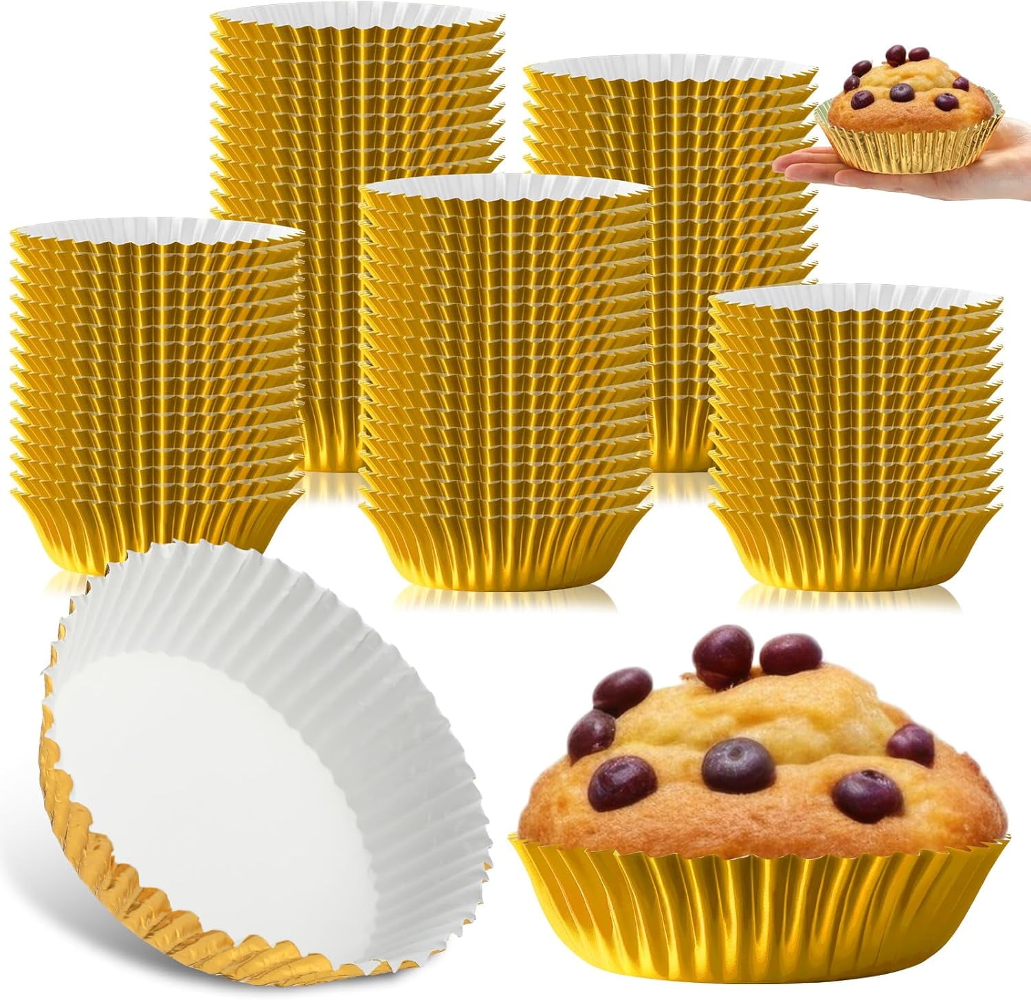 Highcool 200 Pcs Jumbo Cupcake Liners for Ba 3.5 In Ba Cups Large ...