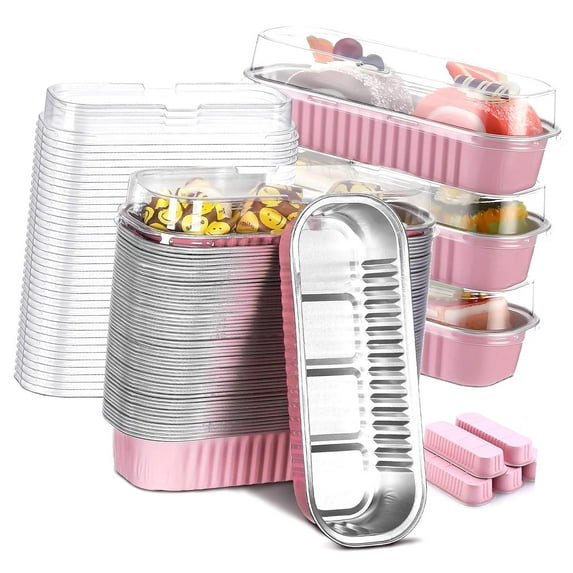 Highcool 200 Pieces Aluminum Foil Loaf Pans with 6.8 oz Cake Pan with ...