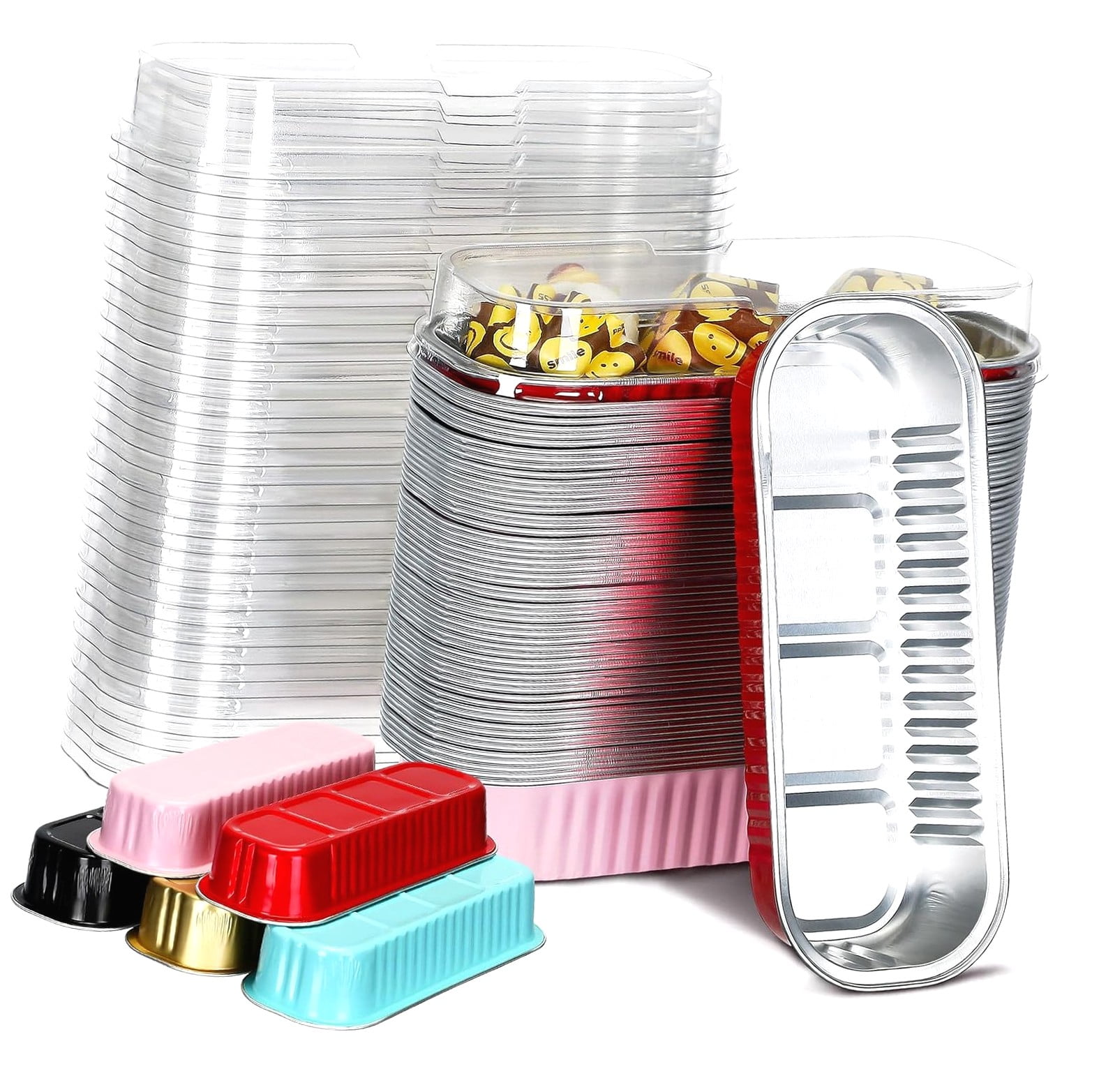 Highcool 200 Pieces Aluminum Foil Loaf Pans with 6.8 oz Cake Pan with ...