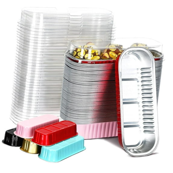 Highcool 200 Pieces Aluminum Foil Loaf Pans with 6.8 oz Cake Pan with ...