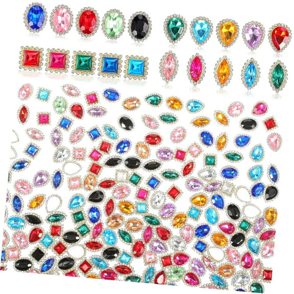 Highcool 200 Pieces for Crafting, Sew Rhinestone, Rhinestone Metal ...
