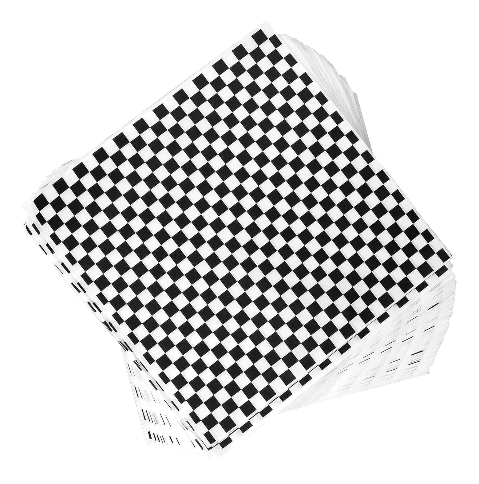 Highcool 200 Sheets White Checkered Dry Waxed Deli Paper, Liners for ...