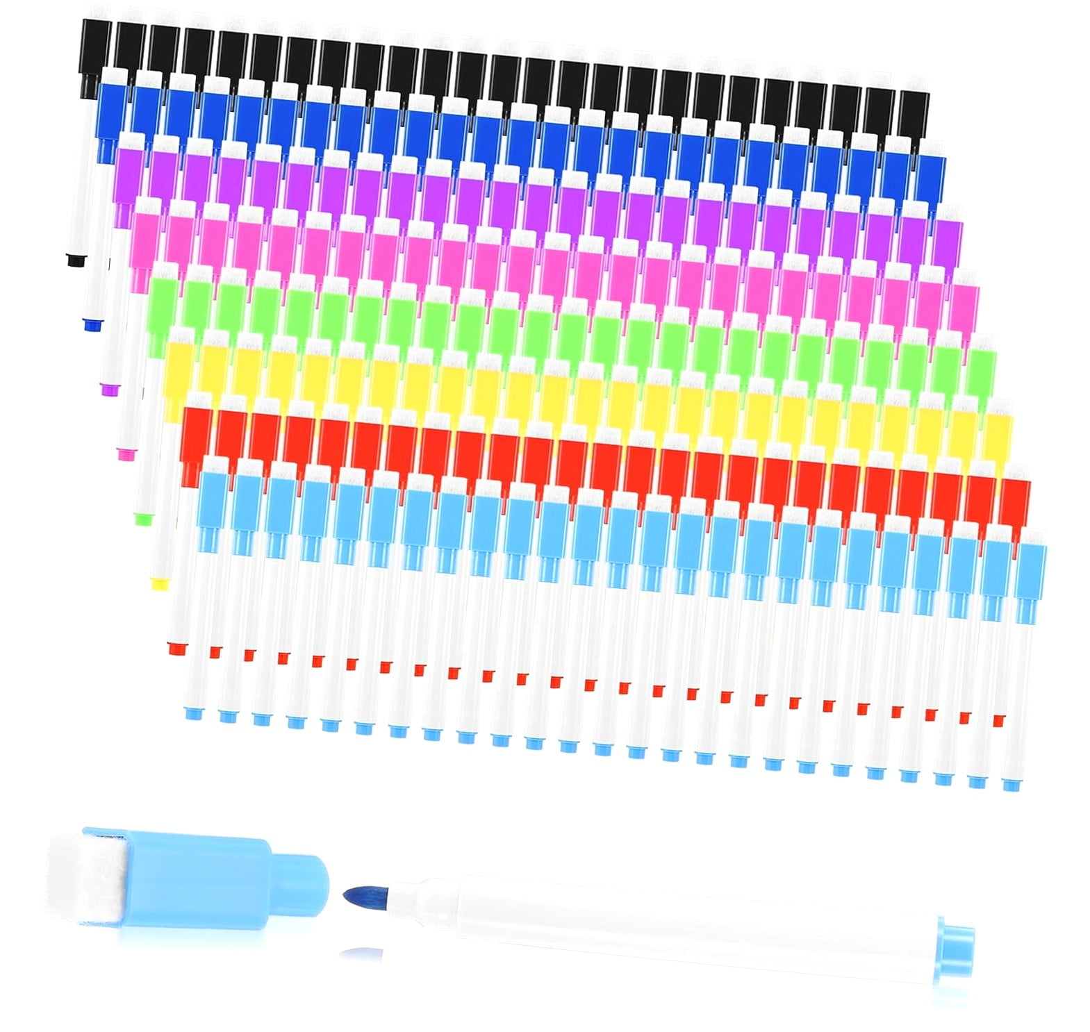 Highcool 200PCS Markers with Eraser Caps, Assorted Colors Fine Tip ...