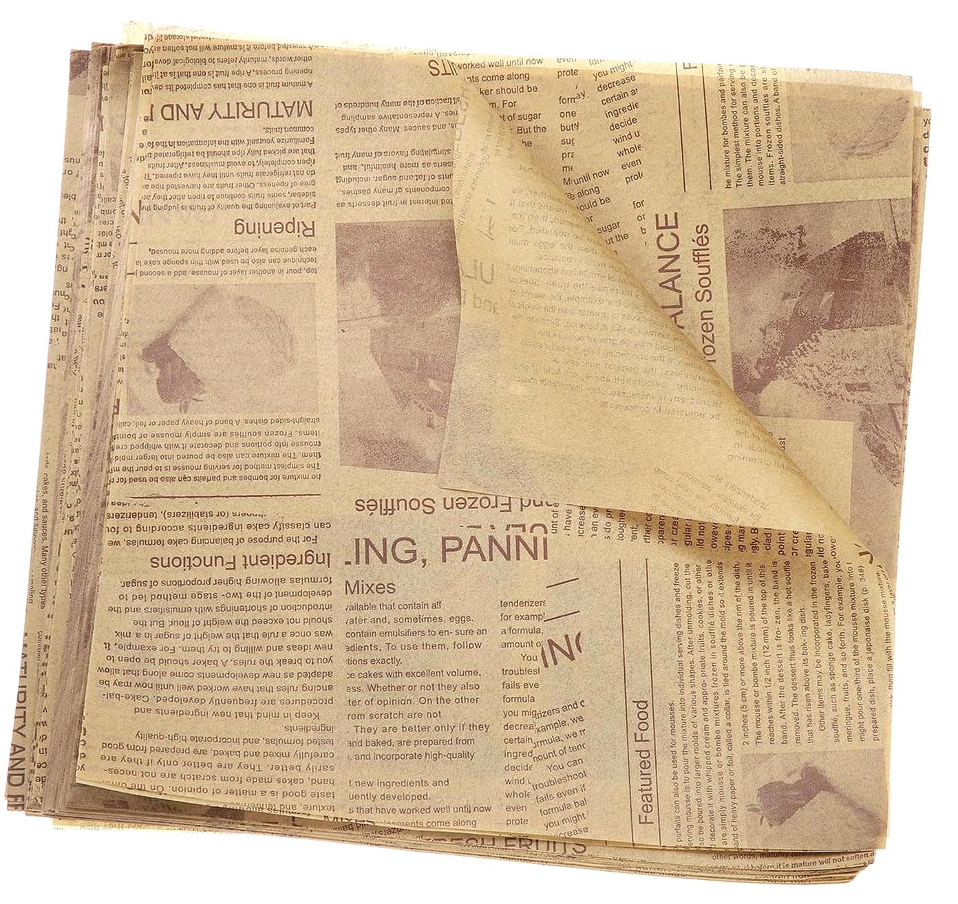 Highcool 200pcs Wax Paper Sheets Square Sheets 10" x 10" Old Newspaper ...