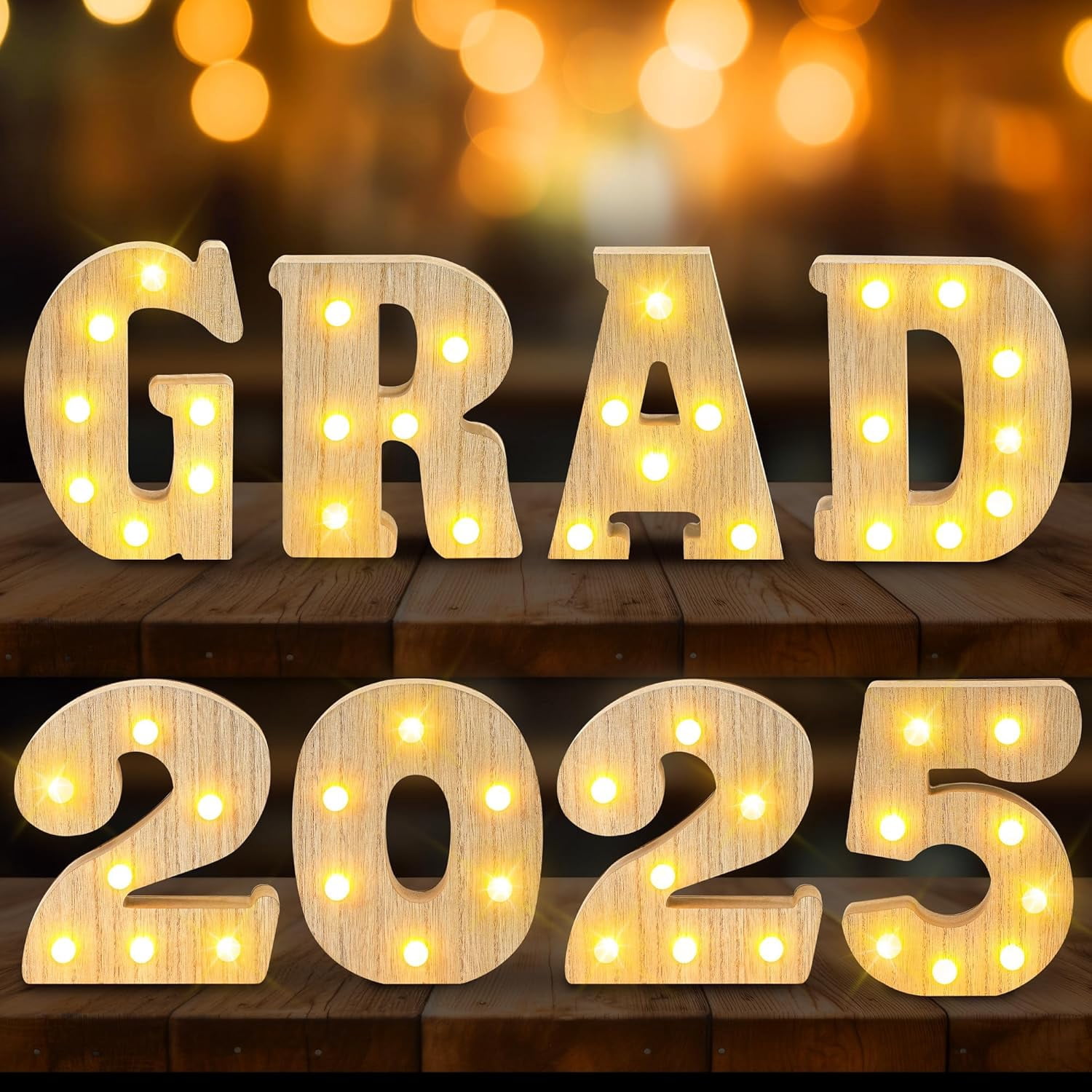 Highcool 2025 Graduation Decorations 8 Piece LED Light up Letters Grad ...