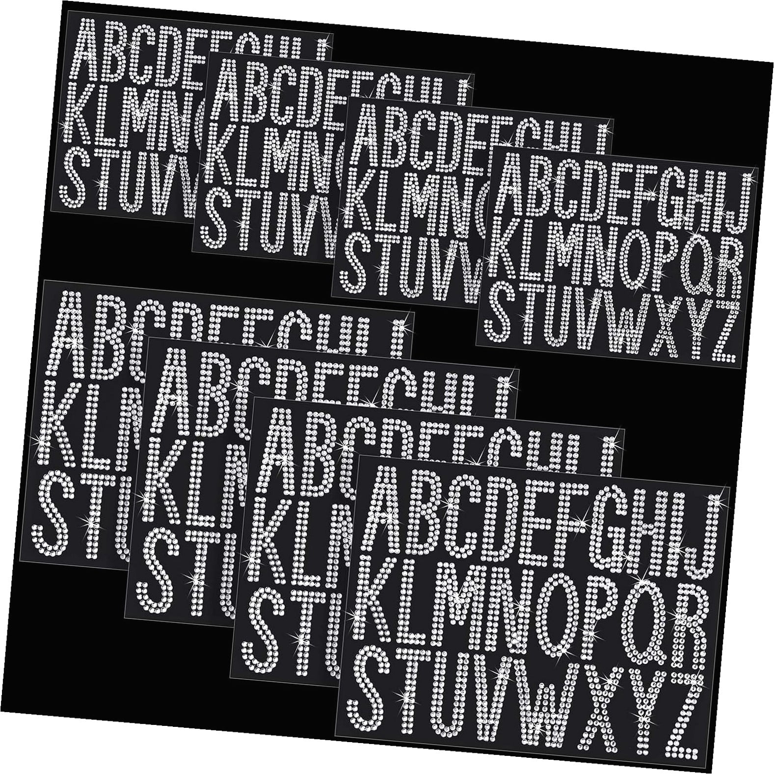 Highcool 208 Pcs 1 Inch 2 Inch Rhinestone Alphabet Letter Stickers ...