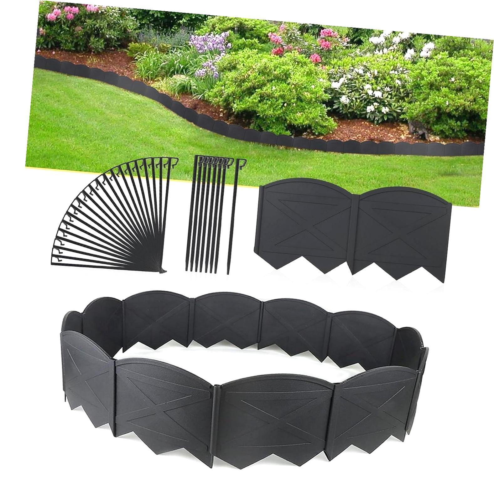 Highcool 20ft No-Dig Landscape Border, 5.9 Inch Tall Garden Edging with ...