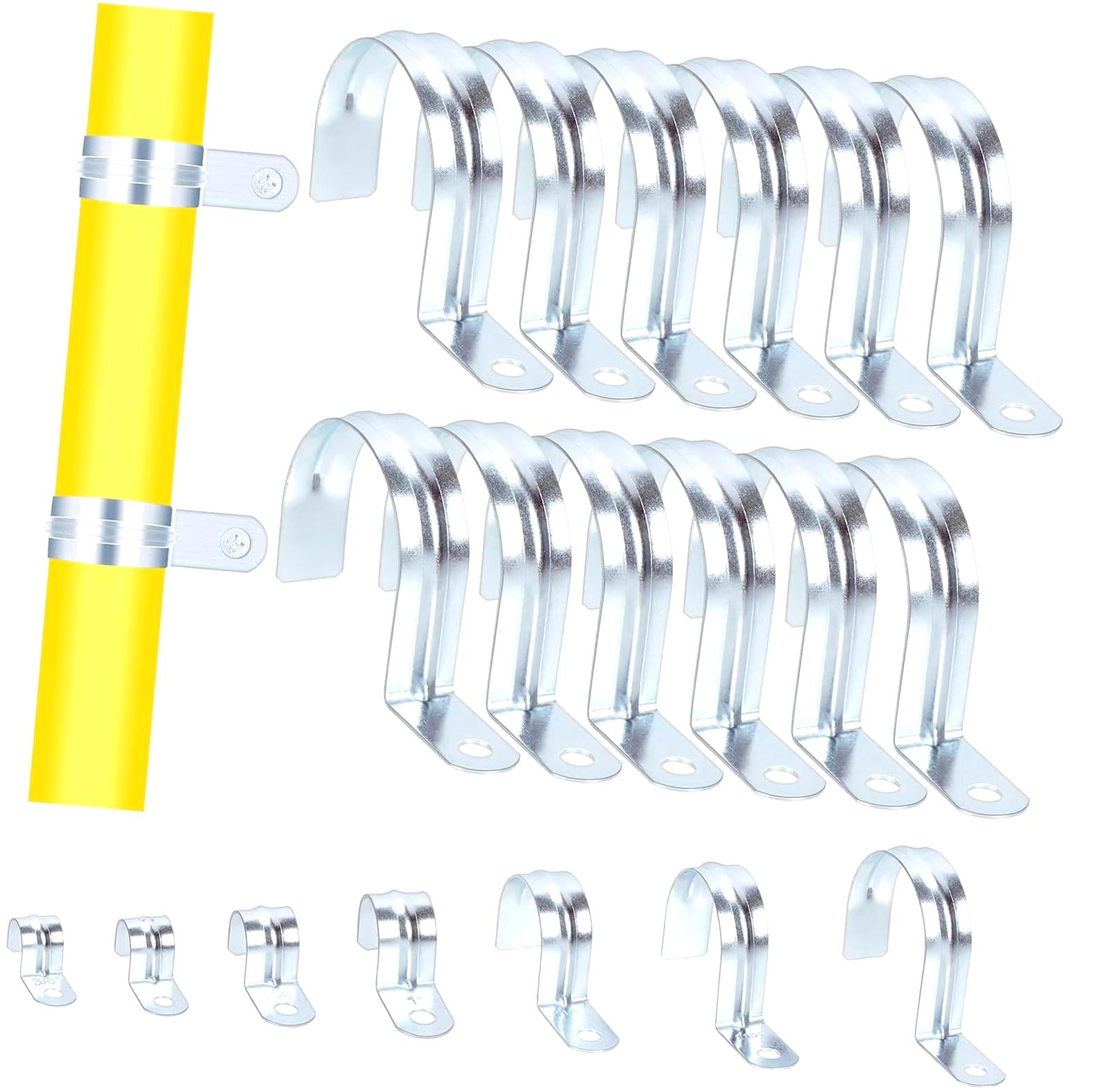 Highcool 20pcs 2" Single Hole Pipe Straps Set, Zinc- Steel EMT Pipe ...