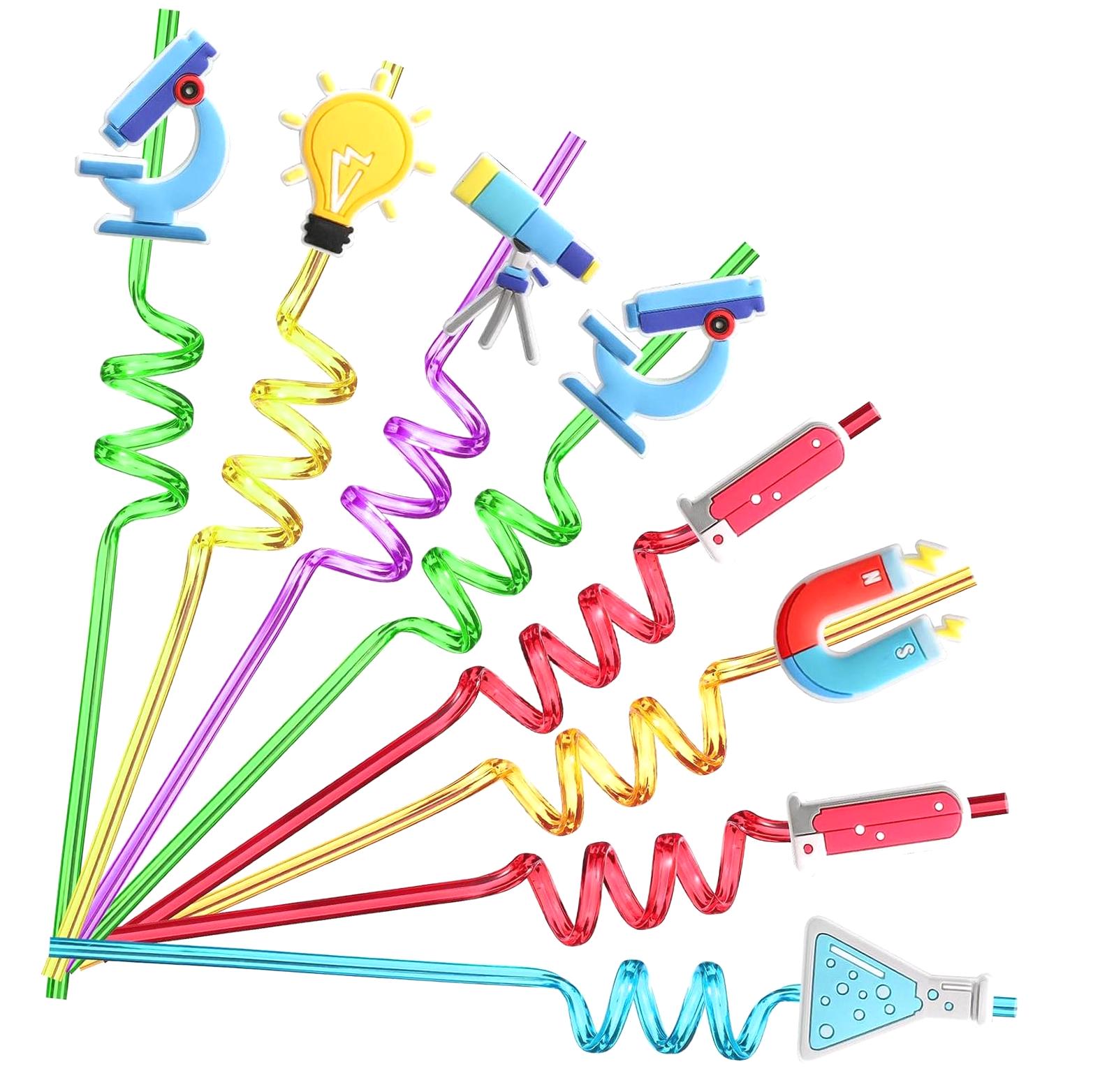 Highcool 24 PCS Science Drinking Straws Plastic Beverage Cocktail ...