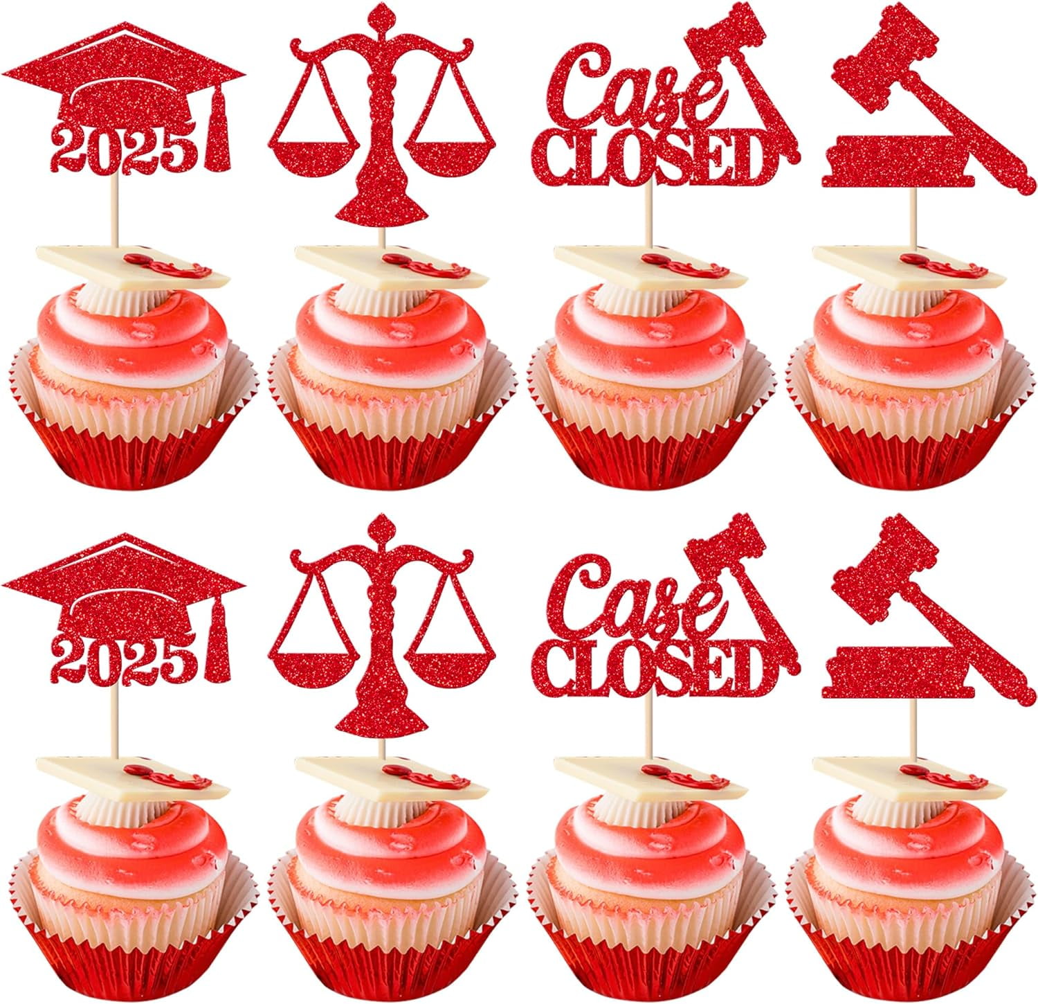 Highcool 24 Pa Lawyer 2025 Graduation Cupcake Tors Glitter Class of ...