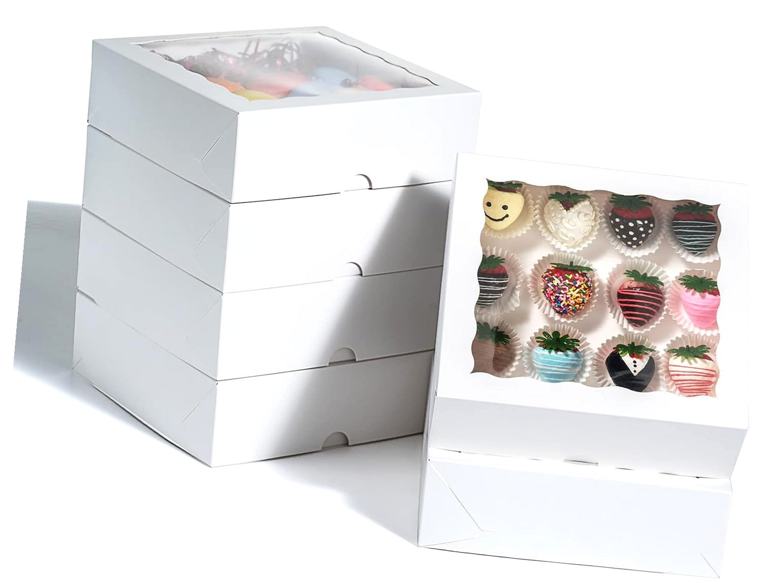 Highcool 24 Pack Bakery Boxes (food not included) 7" 7" 2 1/2" White ...