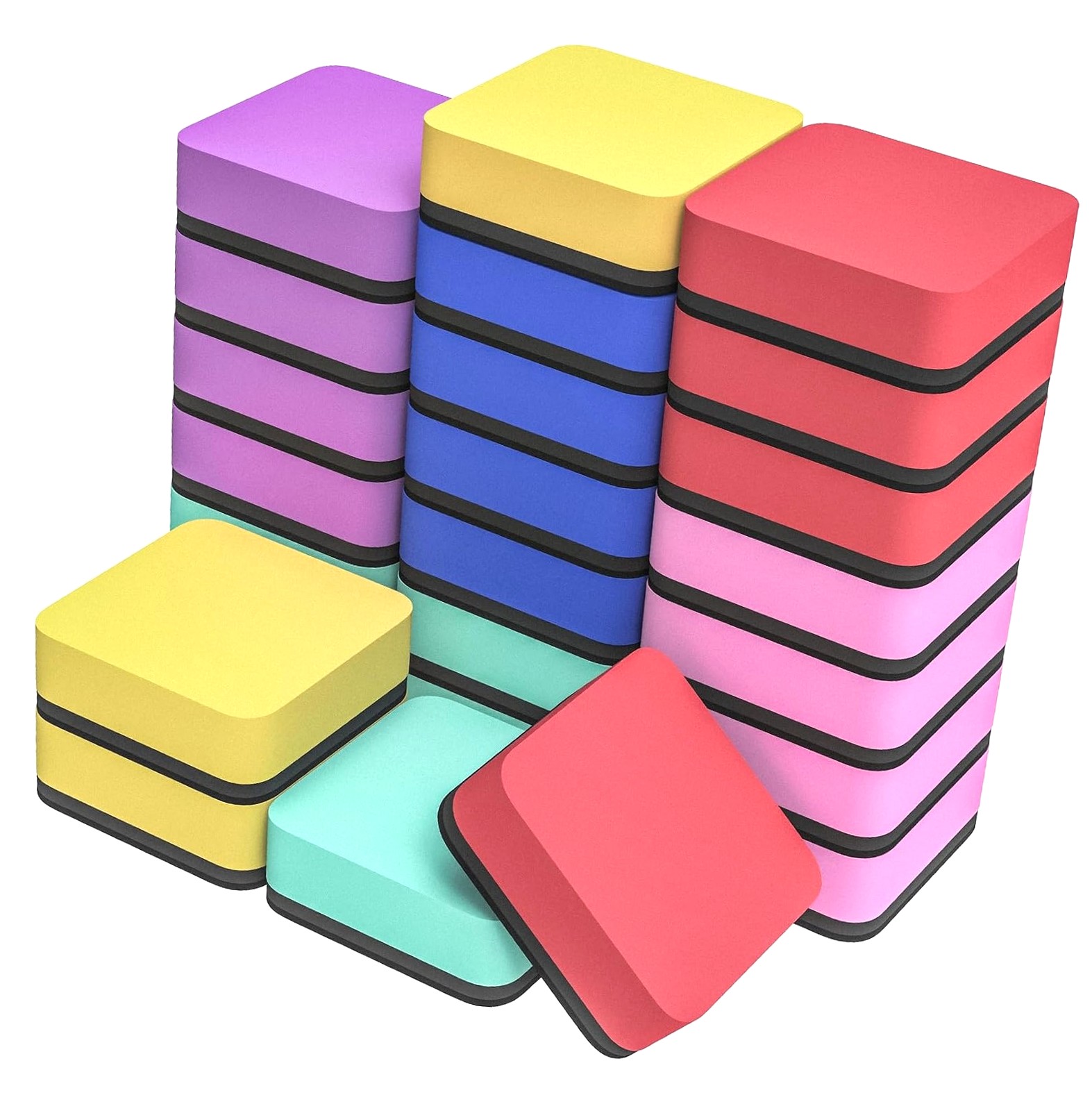 Highcool 24 Pack Erasers, Whiteboard Dry Erasers for Classroom ...