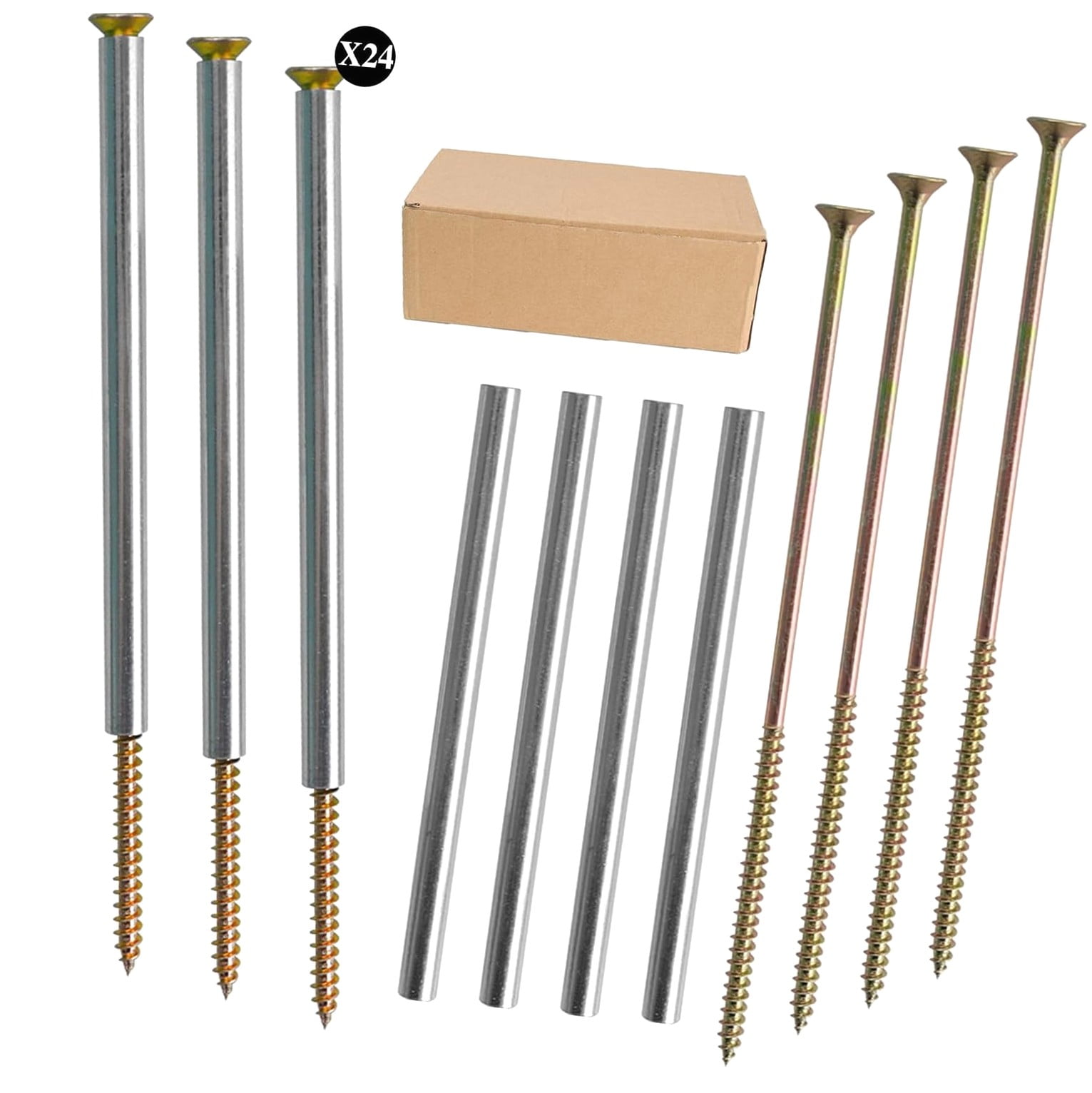 Highcool 24 Pcs 7'' Gutter Screws with Metal Sleeves, Rust Resistant ...