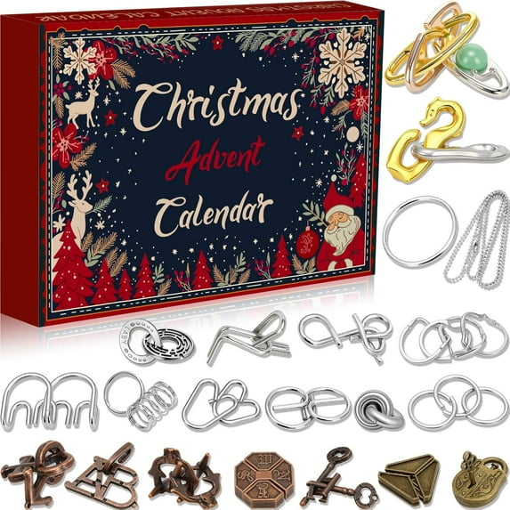 Highcool 24 Pcs Christmas Brain Teaser Puzzles Advent Calendar 2025 for ...