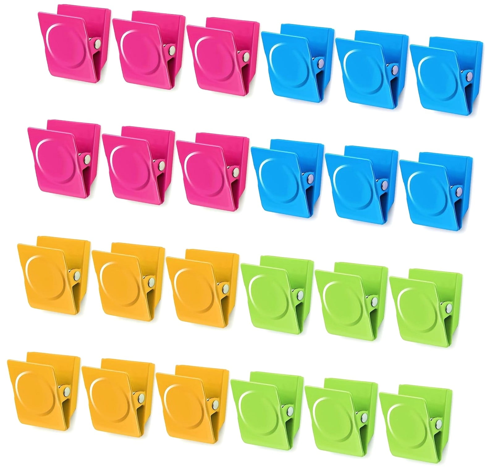 Highcool 24 Pcs Clips, Fridge Magnets Metal Clips, Whiteboard Magnets ...
