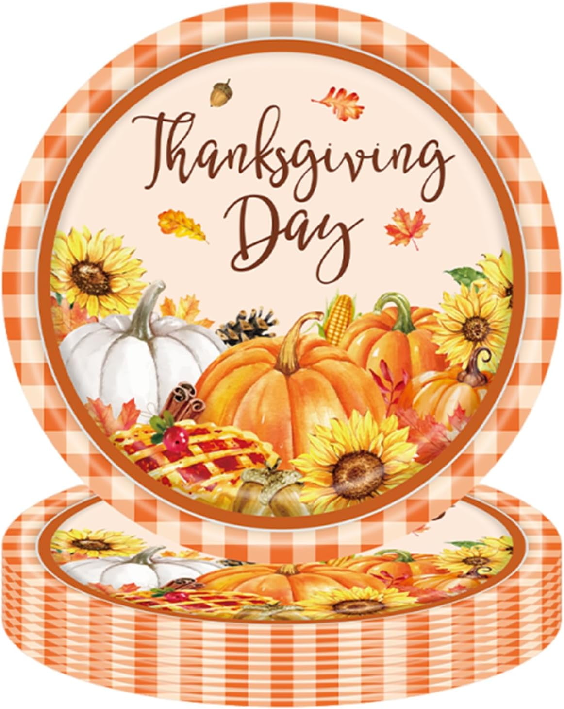 Highcool 24 Pcs Fall Paper Plates Party Decorations Thanksgiving Oval ...