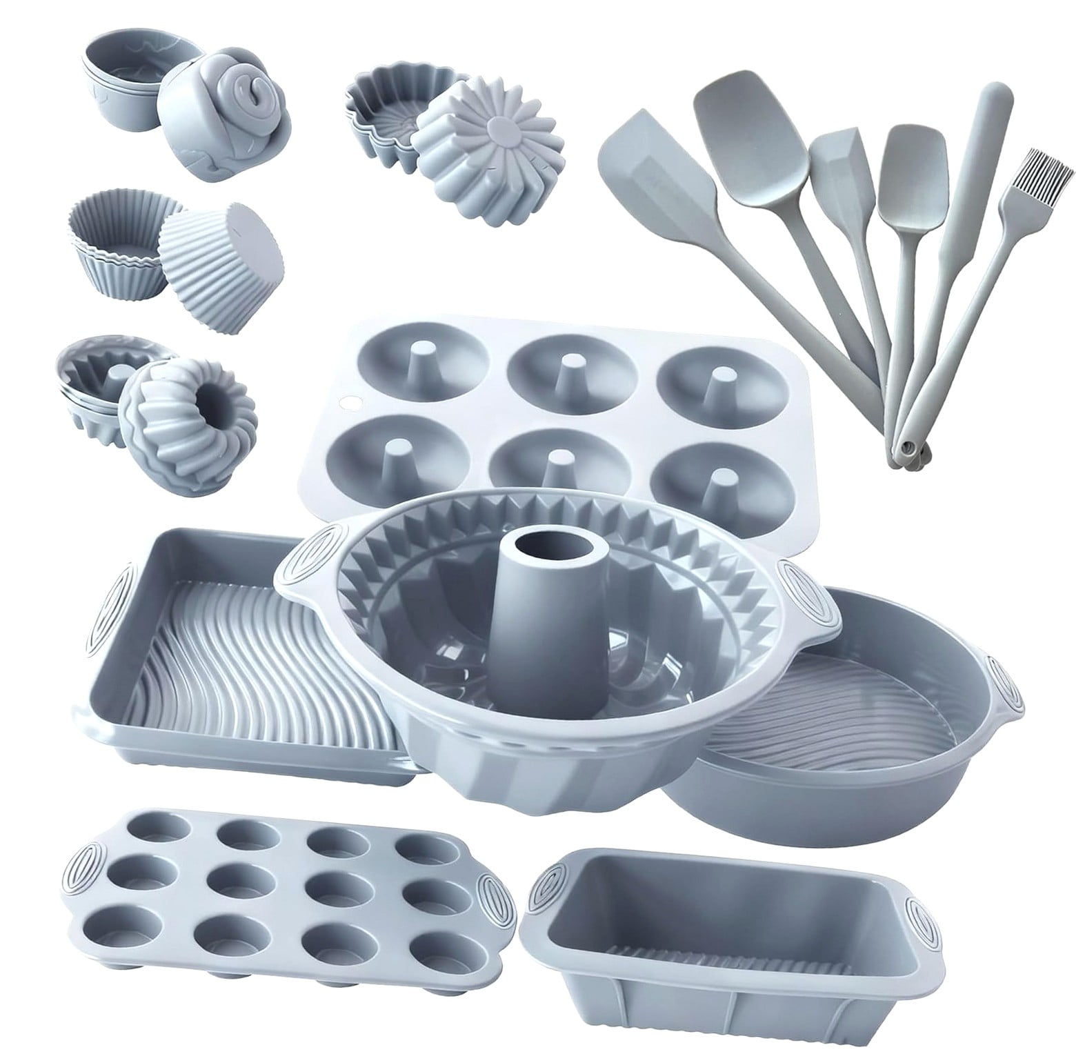 Highcool 24-Piece Nonstick Baking Pans Set, With Baking Pan Cake Molds ...