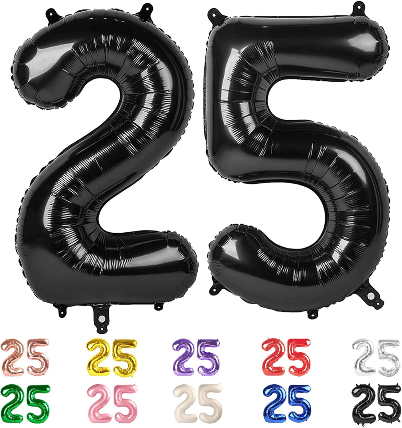 Highcool 25 Balloon Numbers, 25th Birthday Decorations for Women Men ...