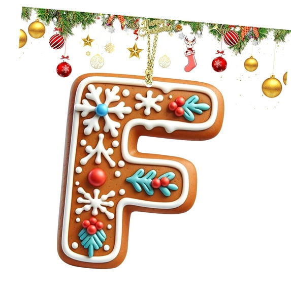 Highcool 26 Gingerbread Alphabet Letter Ornaments, Christmas Letter ...
