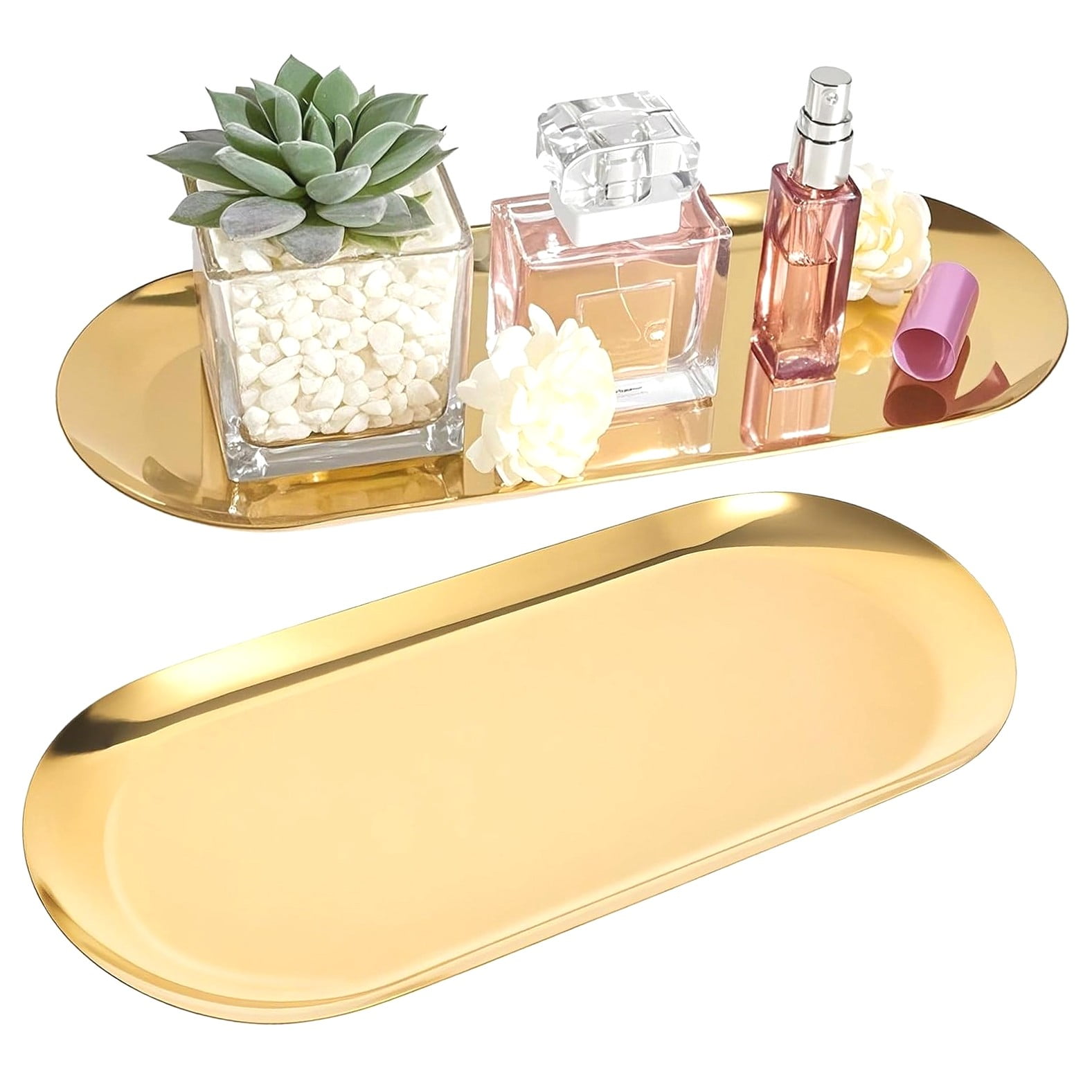 Highcool 2PACK Tray, Oval Steel Trays, Tray for Jewelry Dish Cosmetics ...