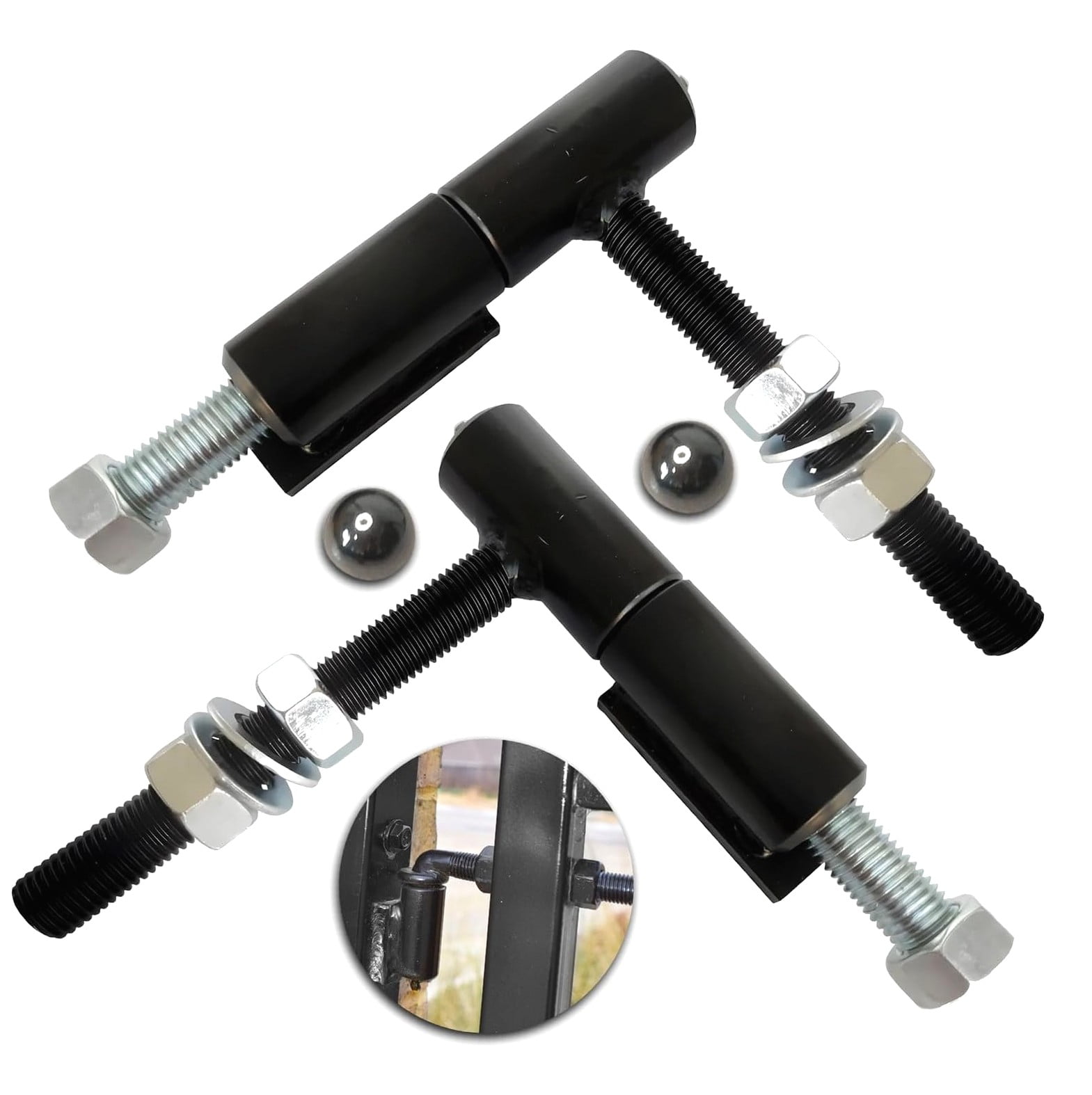 Highcool 2Pack Self- Steel Weld Barrel Hinges Long Bolt Steel Powder ...