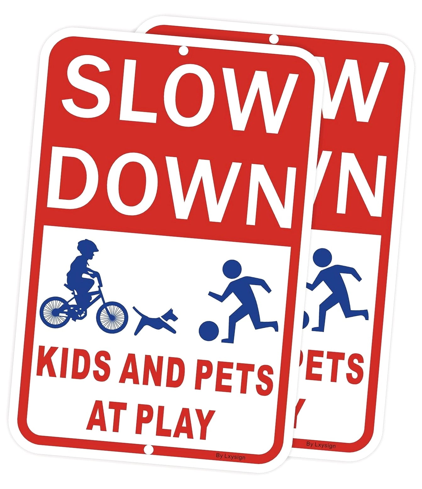 Highcool (2Pack) Slow Down Signs for Street, Playing Sign for Street 18 ...