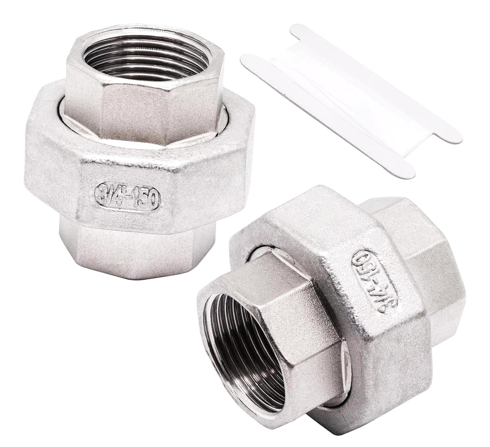Highcool 2Pcs 304 Steel Union, 3/4" NPT Female to 3/4" NPT Female ...