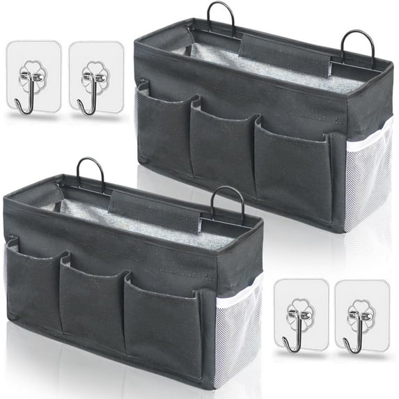 Highcool 2pcs 3-pockets Large Wall Hanging Organizer Bag, Linen Door ...